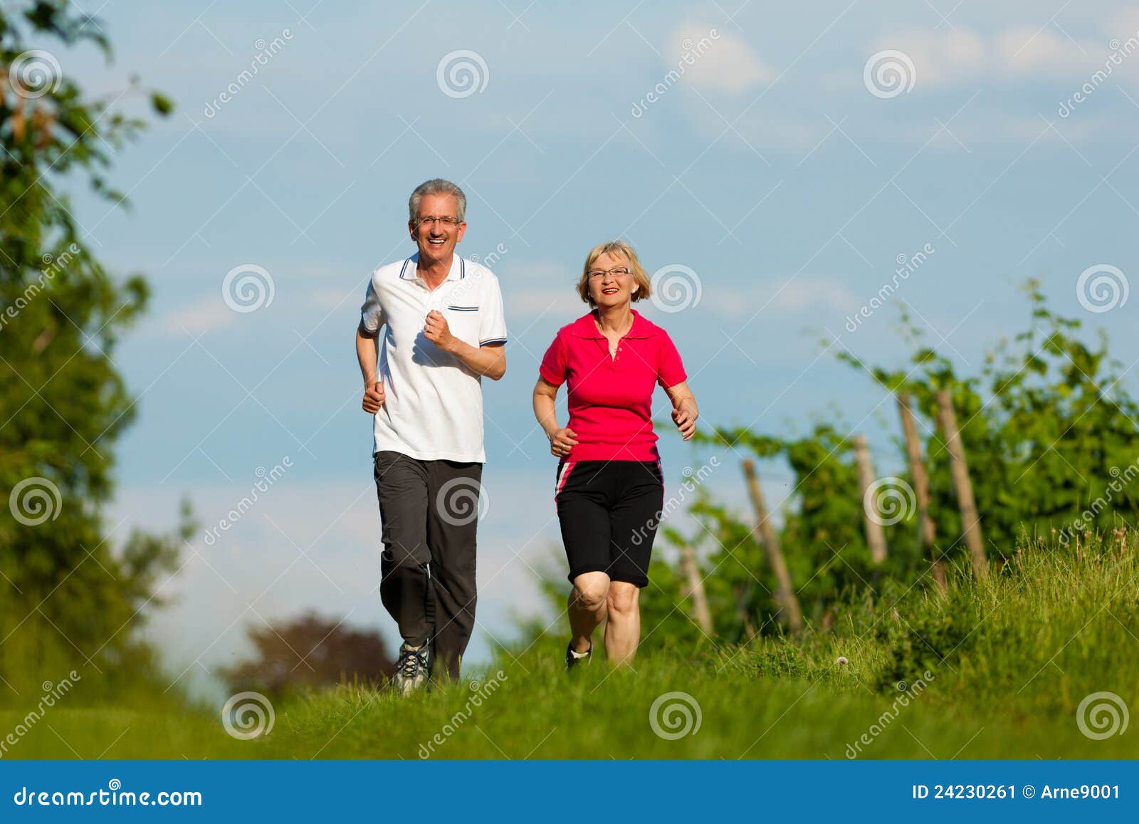 Senior Couple Jogging for Sport Stock Image - Image of people, jogging ...