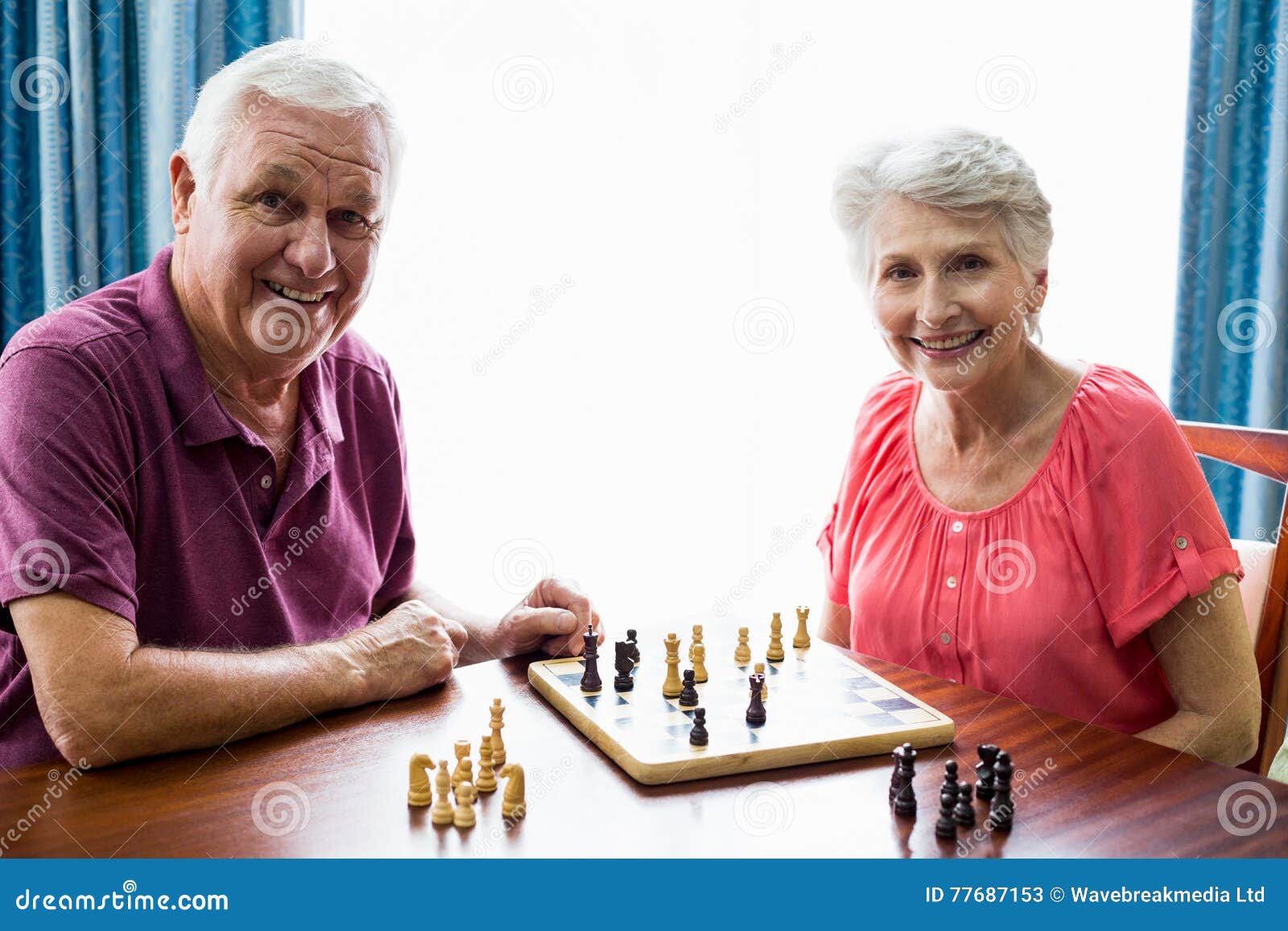 Senior Couple Playing Chess Stock Image - Image of happy, opposition ...