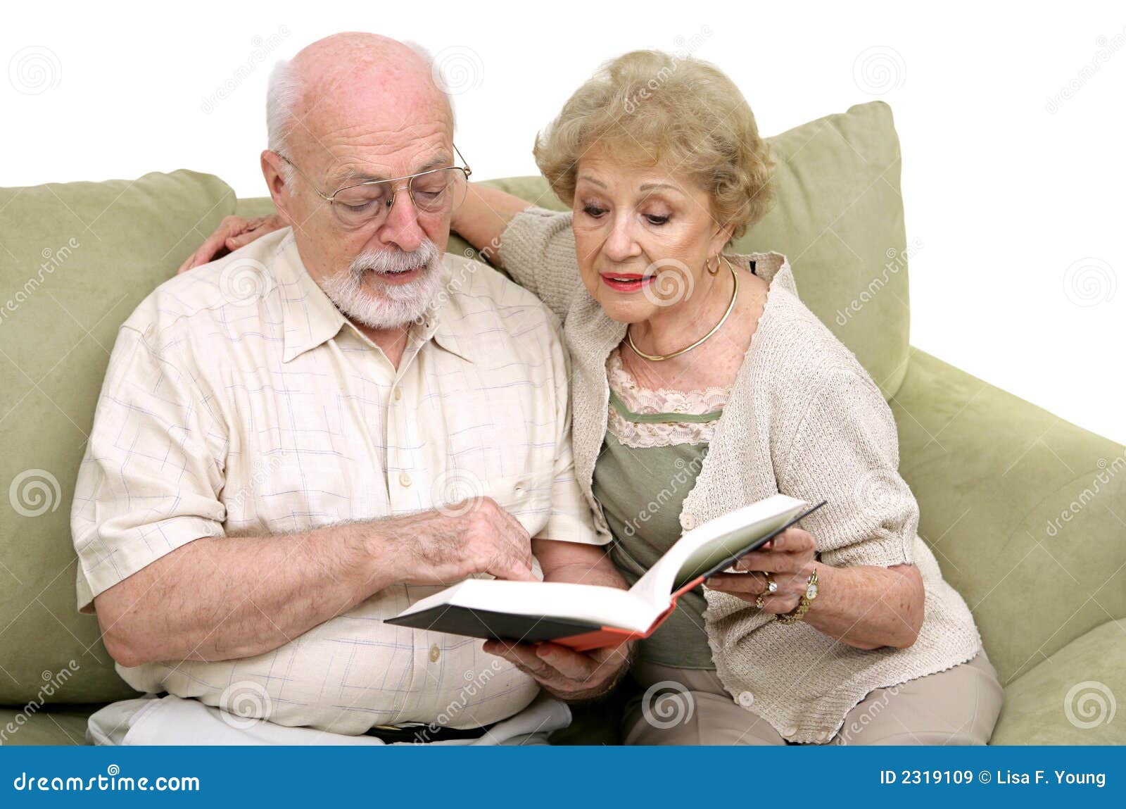 Senior Couple Reading Together Stock Image - Image of love, leisure ...