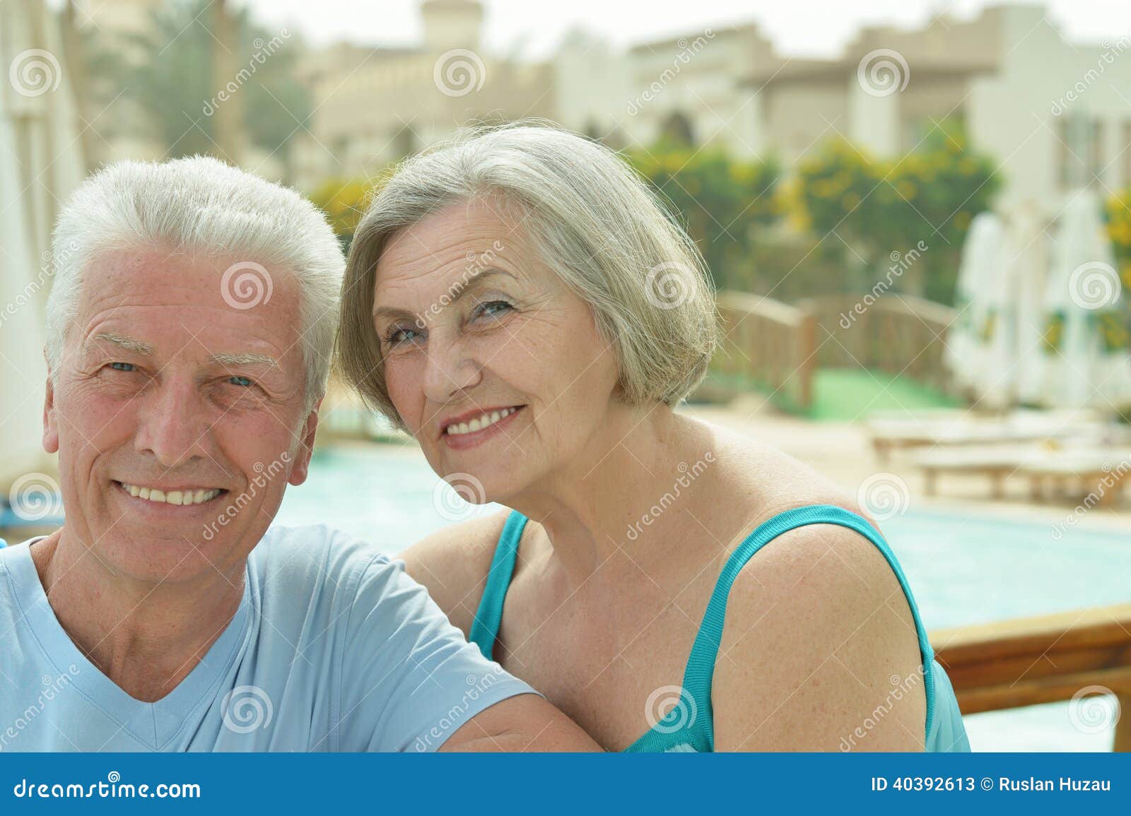 Senior Couple at the Resort Stock Image - Image of pleasure, portrait ...