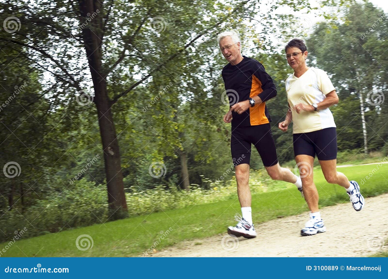 Senior Couple Running stock image. Image of exhausting - 3100889