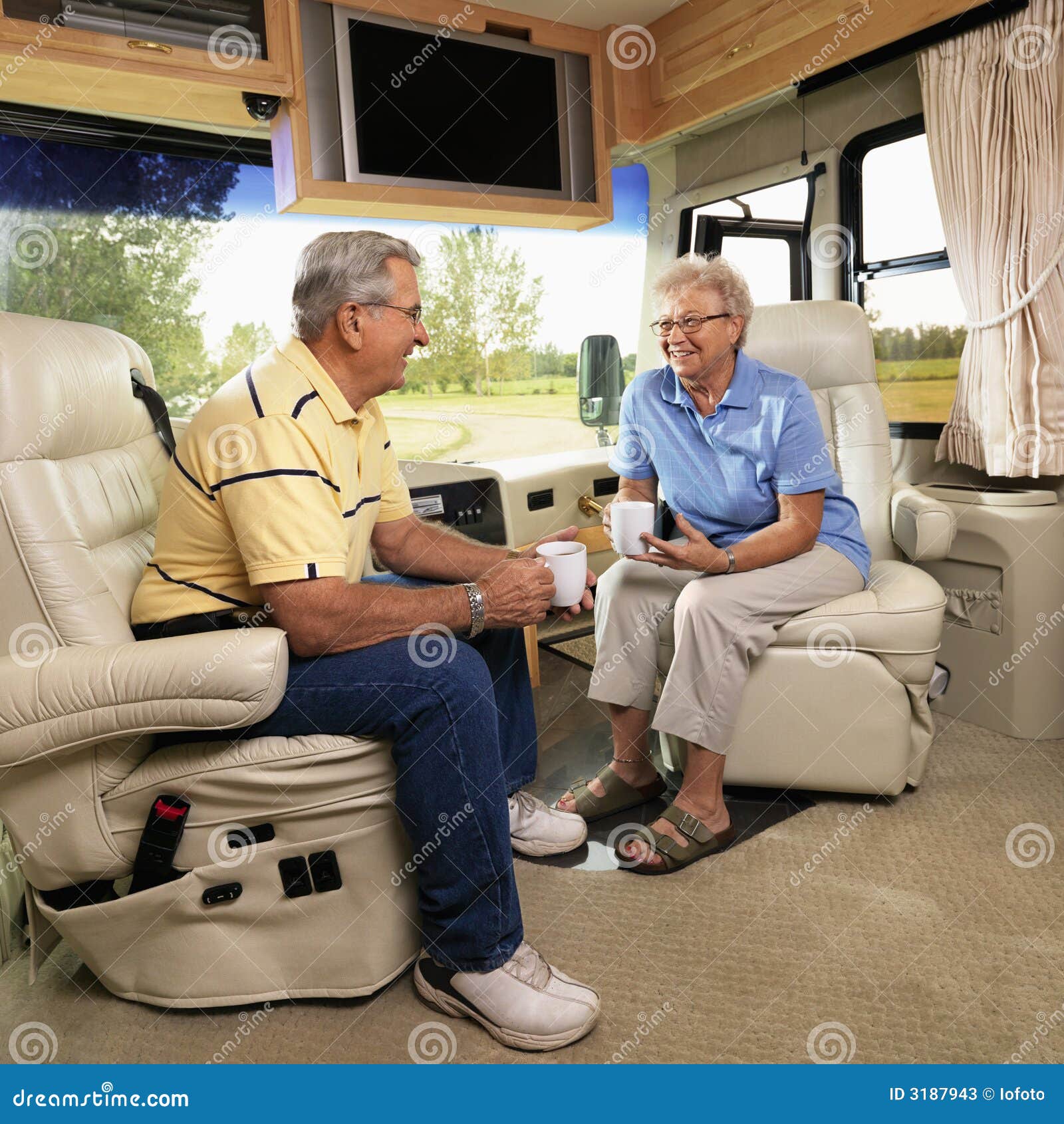 Senior couple in RV. stock image. Image of rving, couple - 3187943