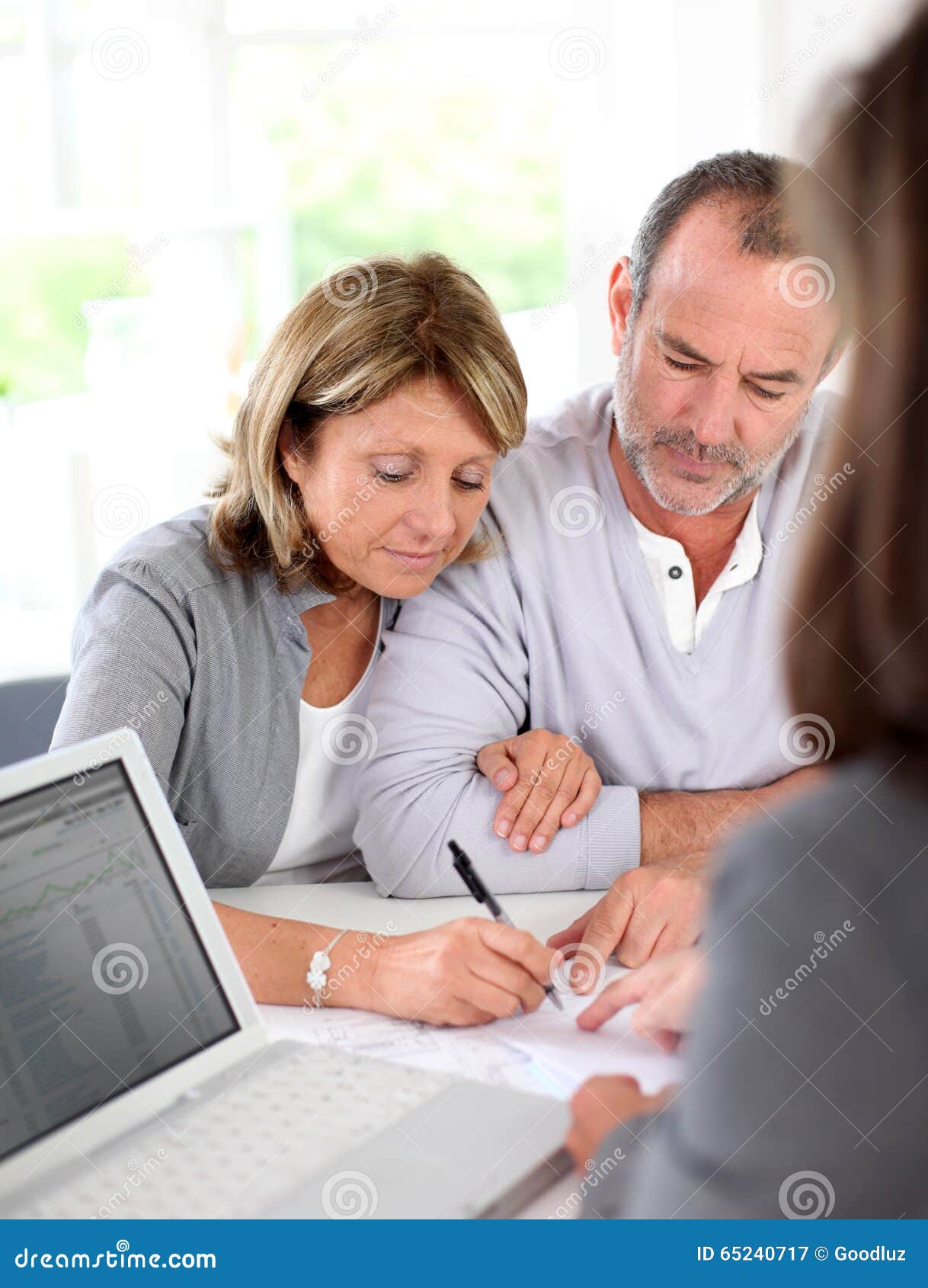 Senior Couple Signing Contract Stock Image - Image of bank, guidance ...