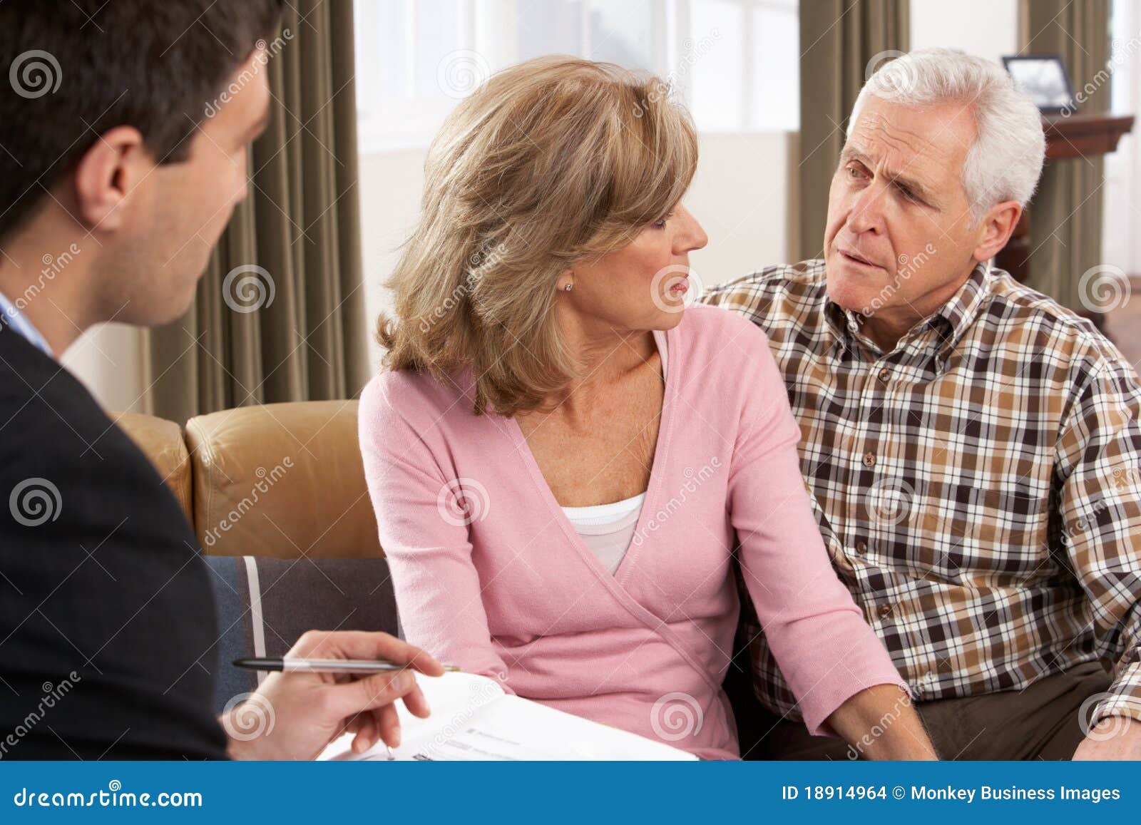 Senior Couple Talking with Financial Advisor Stock Photo - Image of ...