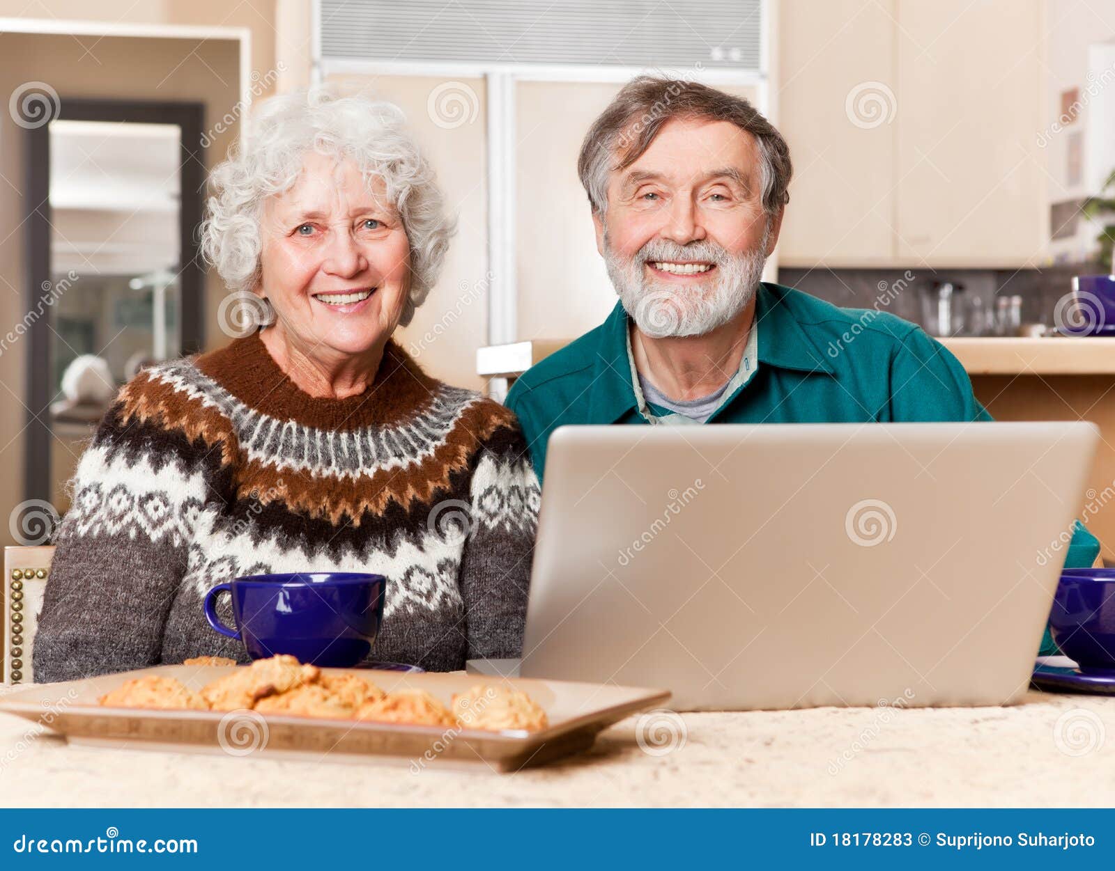 Senior Couple Using Computer Stock Image - Image of beautiful, couple ...