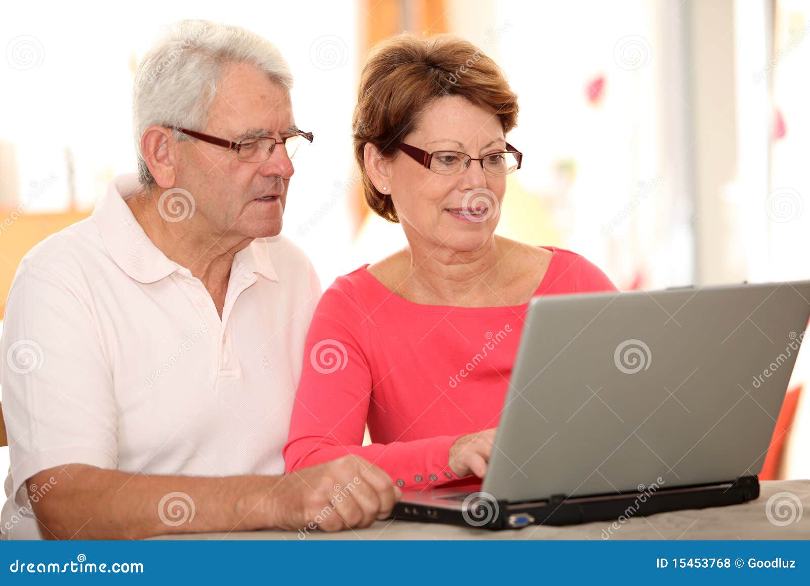 Senior Couple Using Internet Stock Photo - Image of retired, portrait ...
