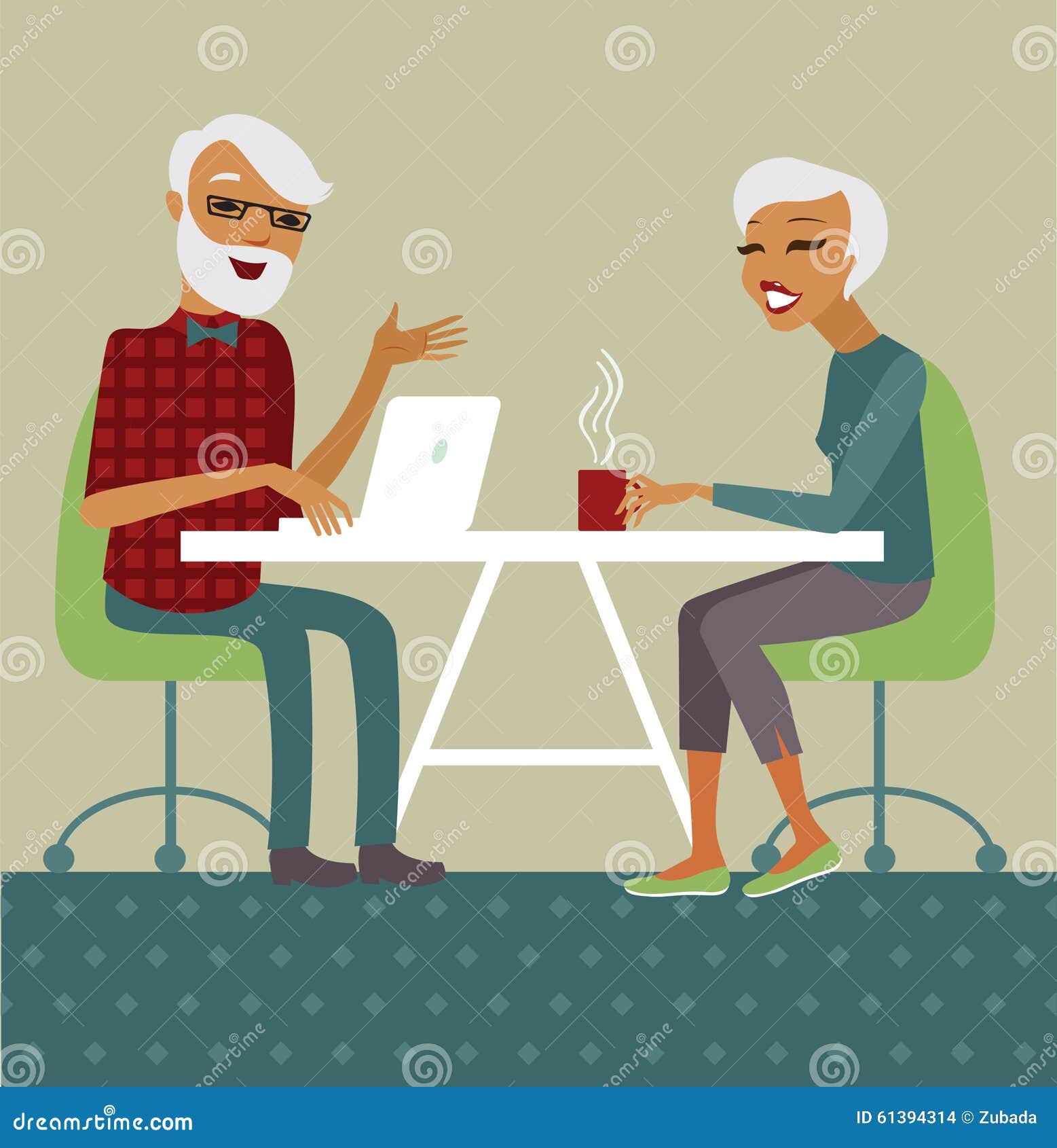 Seniors Using Computers Stock Illustrations – 5 Seniors Using Computers ...