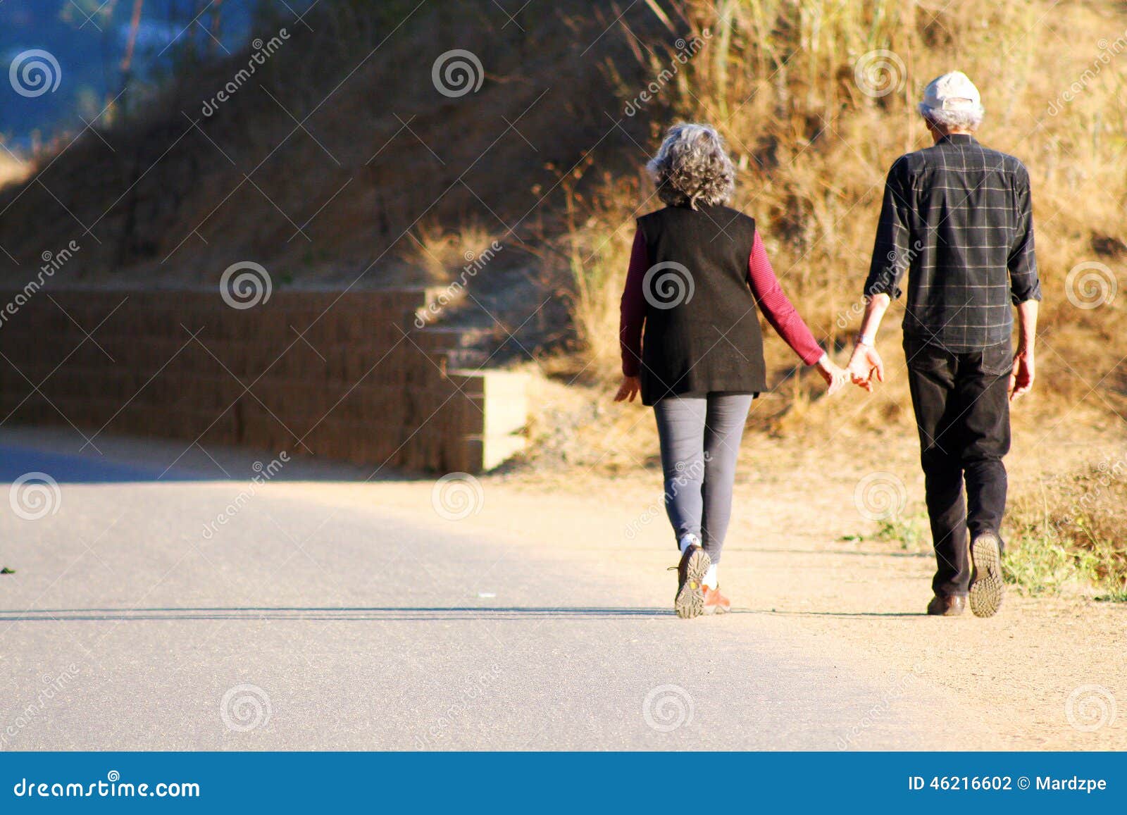 Senior Couple Walking Hand in Hand Holding Editorial Photography ...