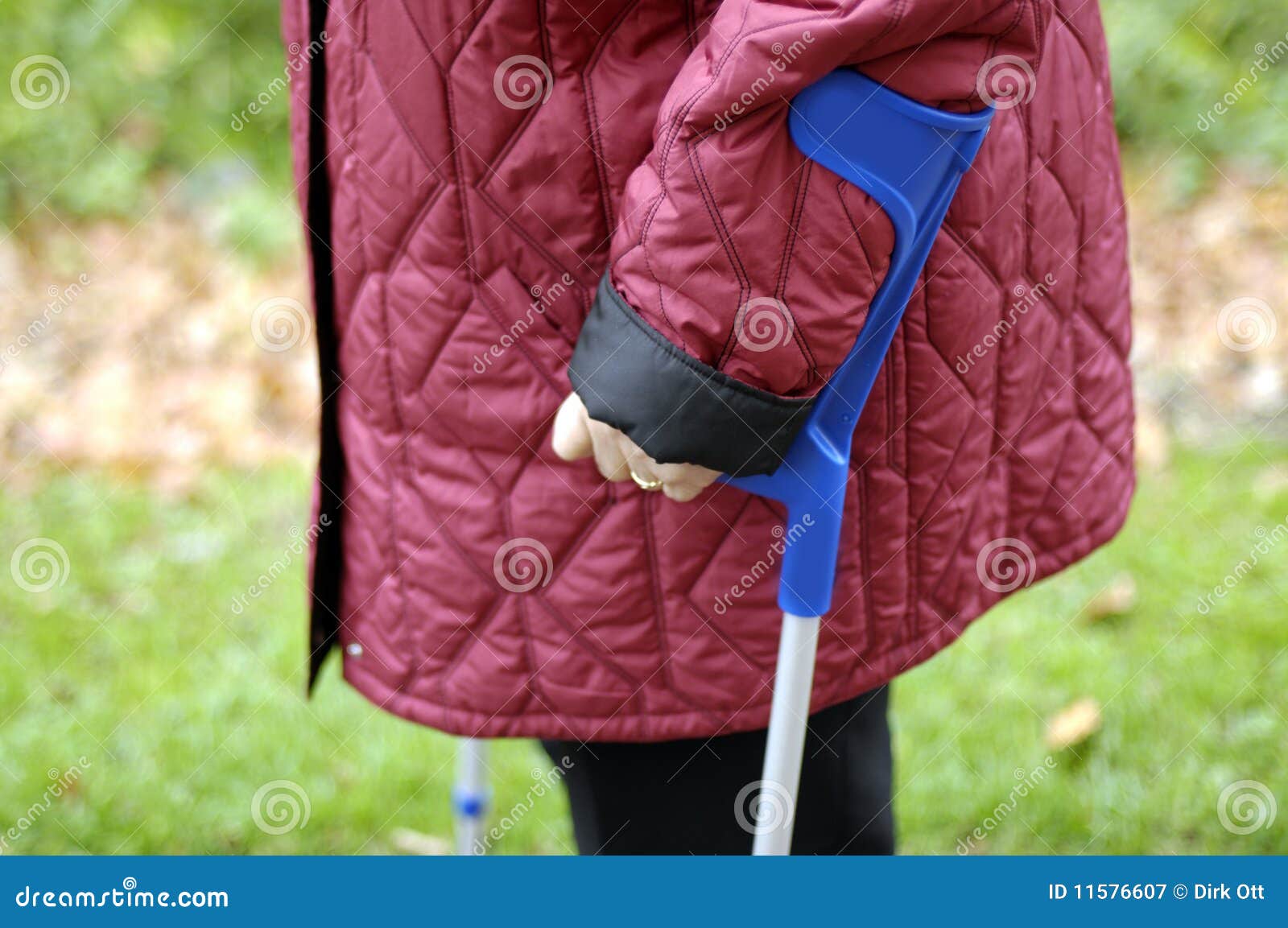 Senior on crutches stock image. Image of crutch, assist - 11576607