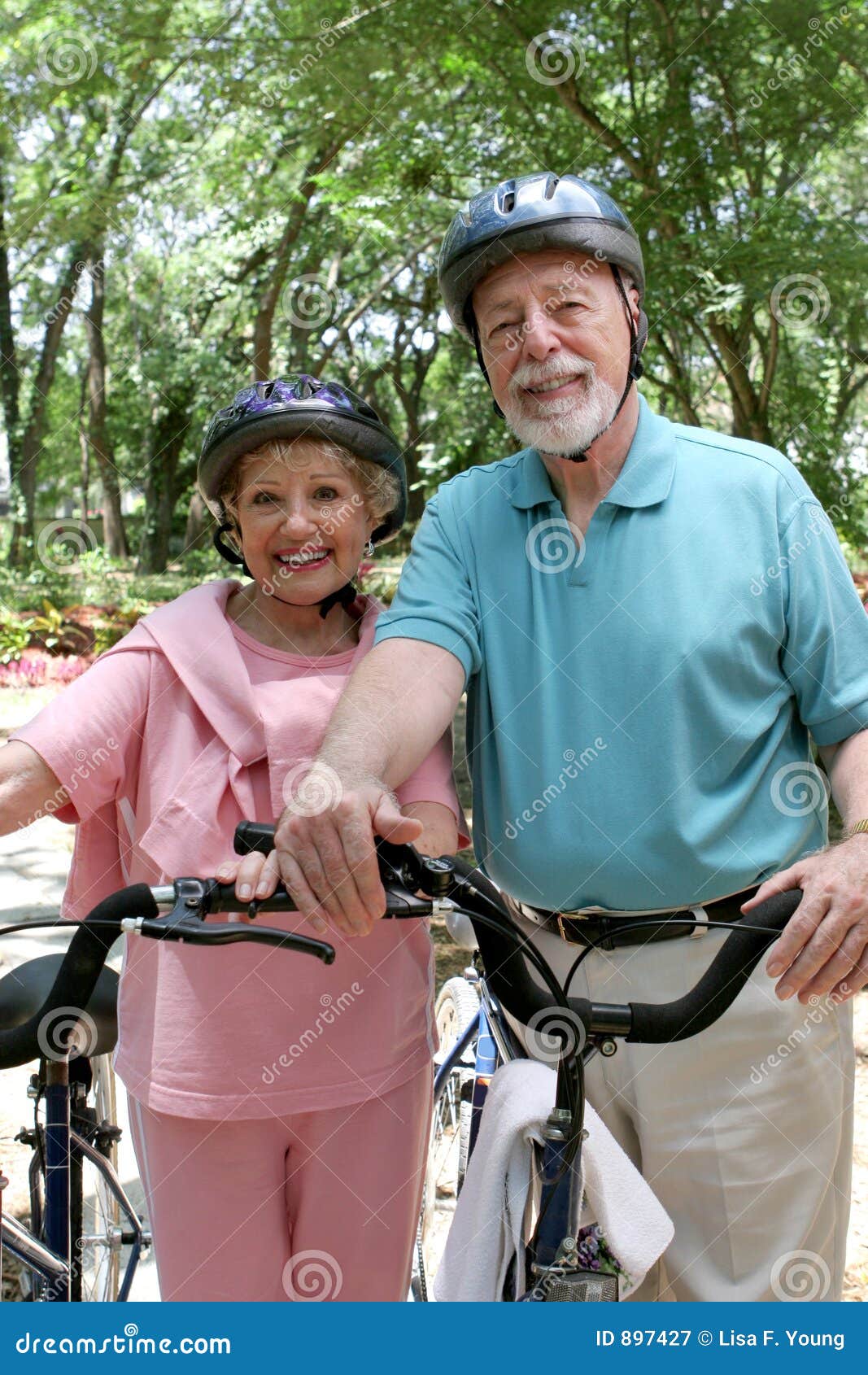 Senior Cycling Safety stock image. Image of precaution - 897427