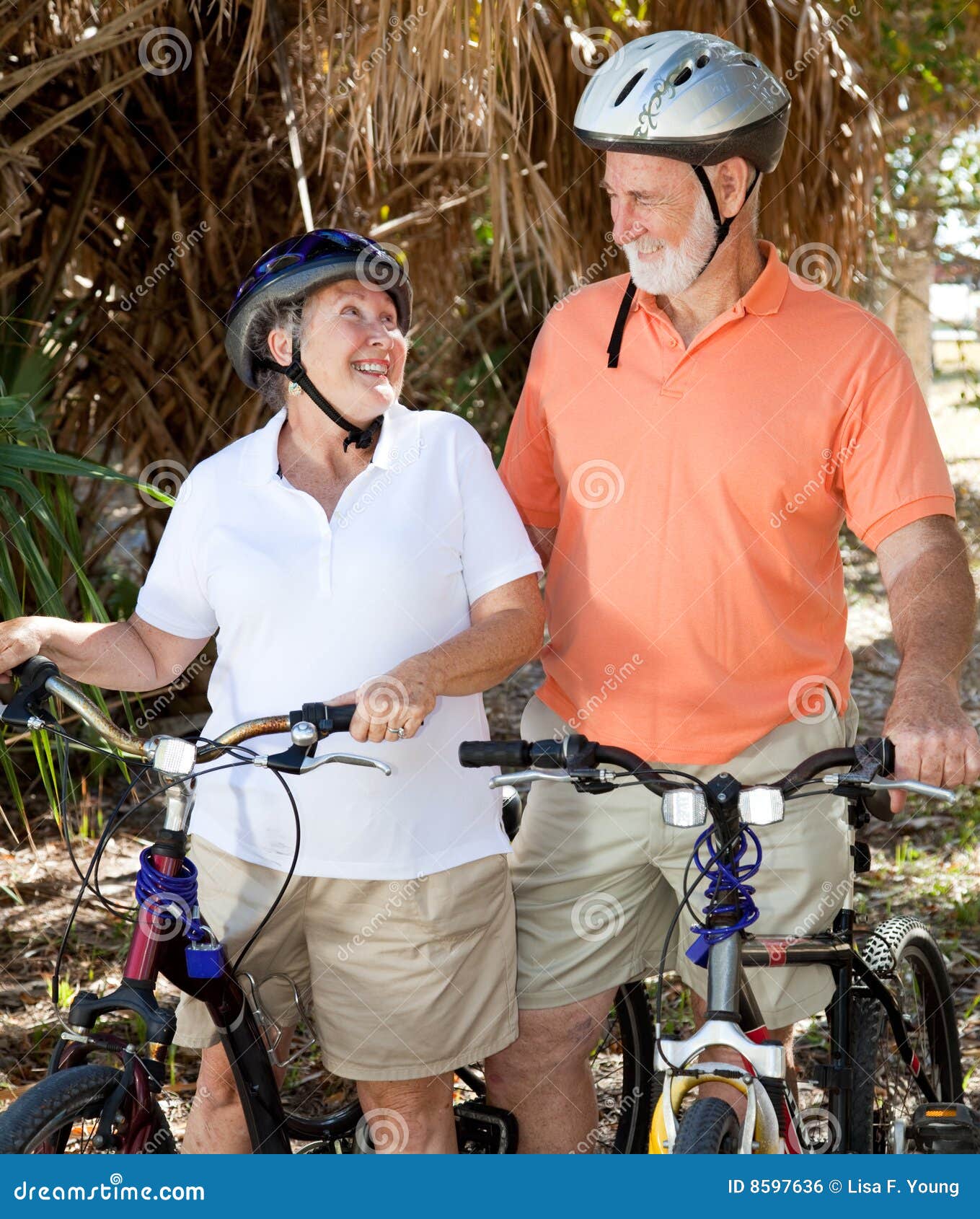 Senior Cyclists in Love stock photo. Image of married - 8597636