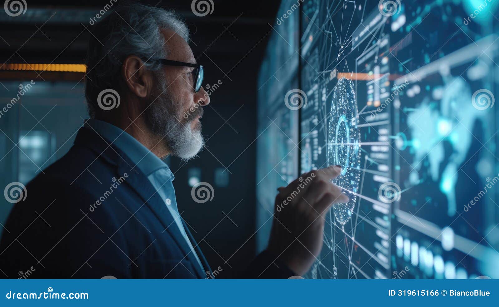 Senior Data Analyst Interpreting Information on Screens AIG41 Stock ...