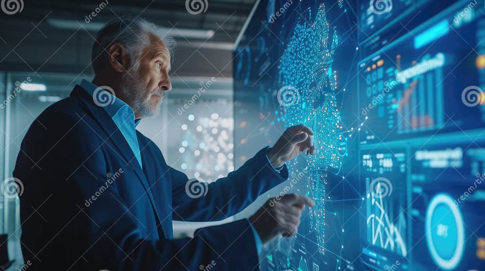 Senior Data Analyst Interpreting Information on Screens AIG41 Stock ...