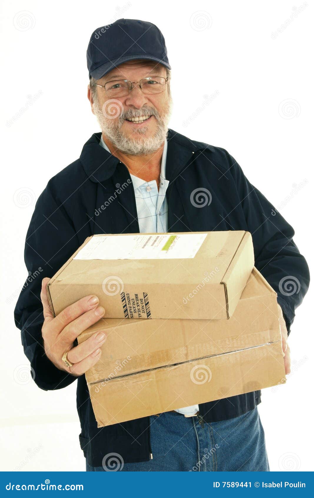 Senior delivery man stock image. Image of occupation, carrying - 7589441