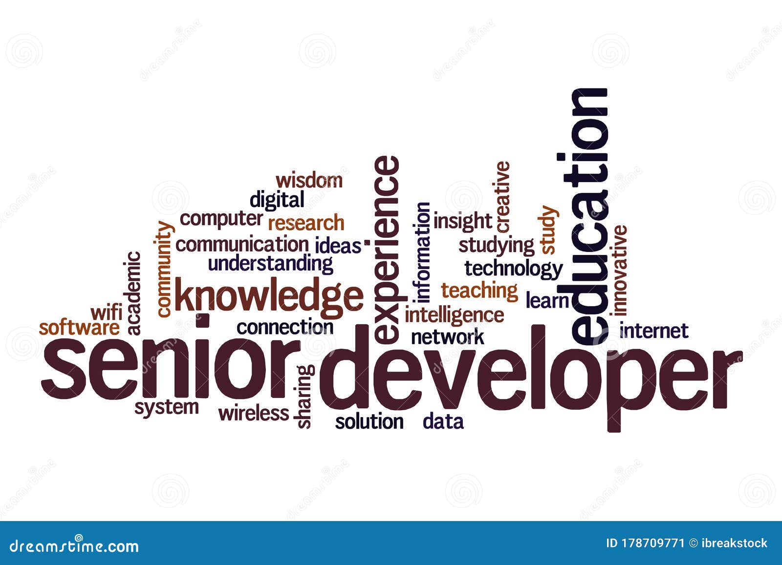 Senior Developer Word Cloud Concept Stock Illustration - Illustration ...