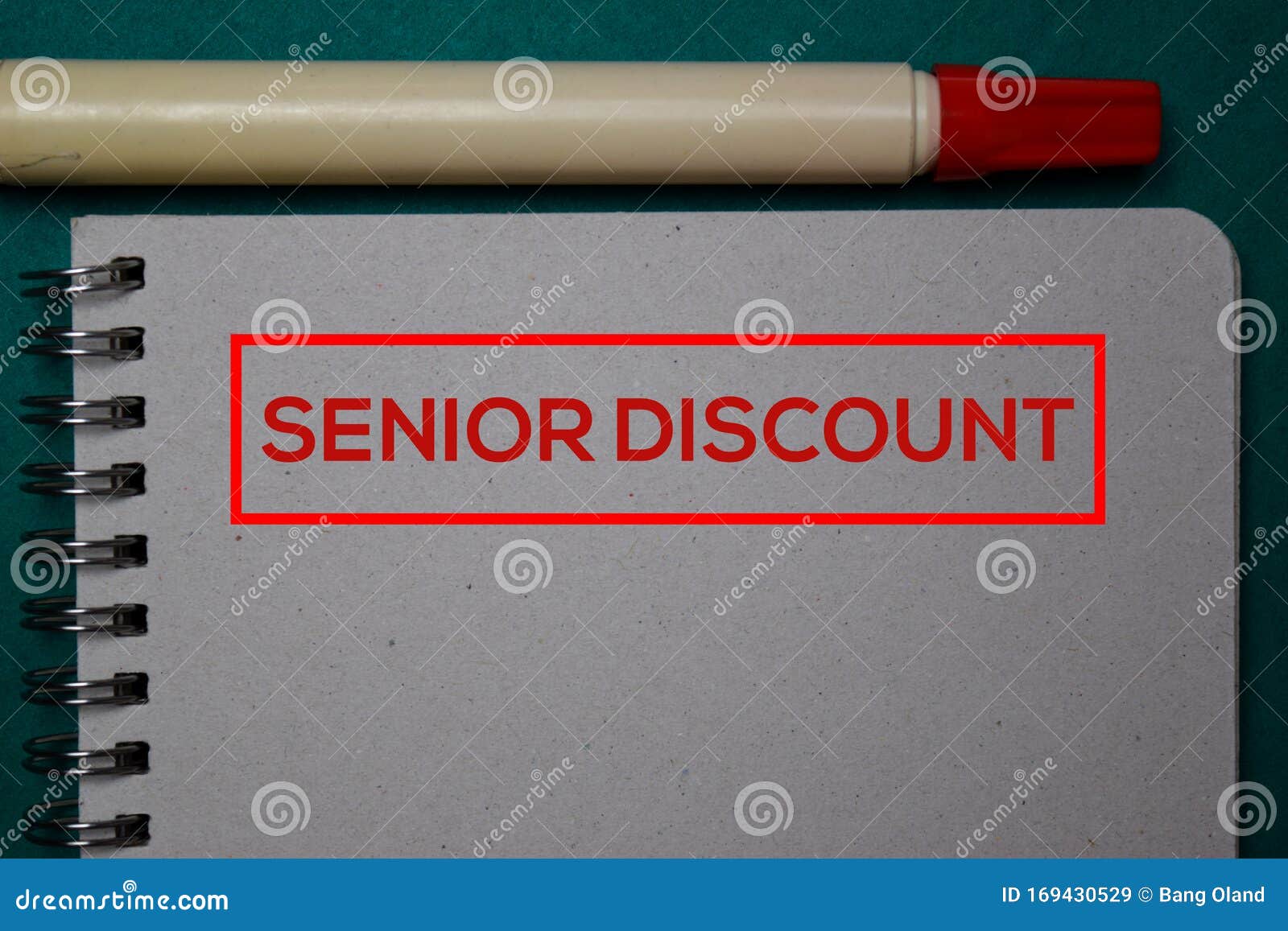 Senior Discount Write on a Book Isolated on Green Background Stock ...