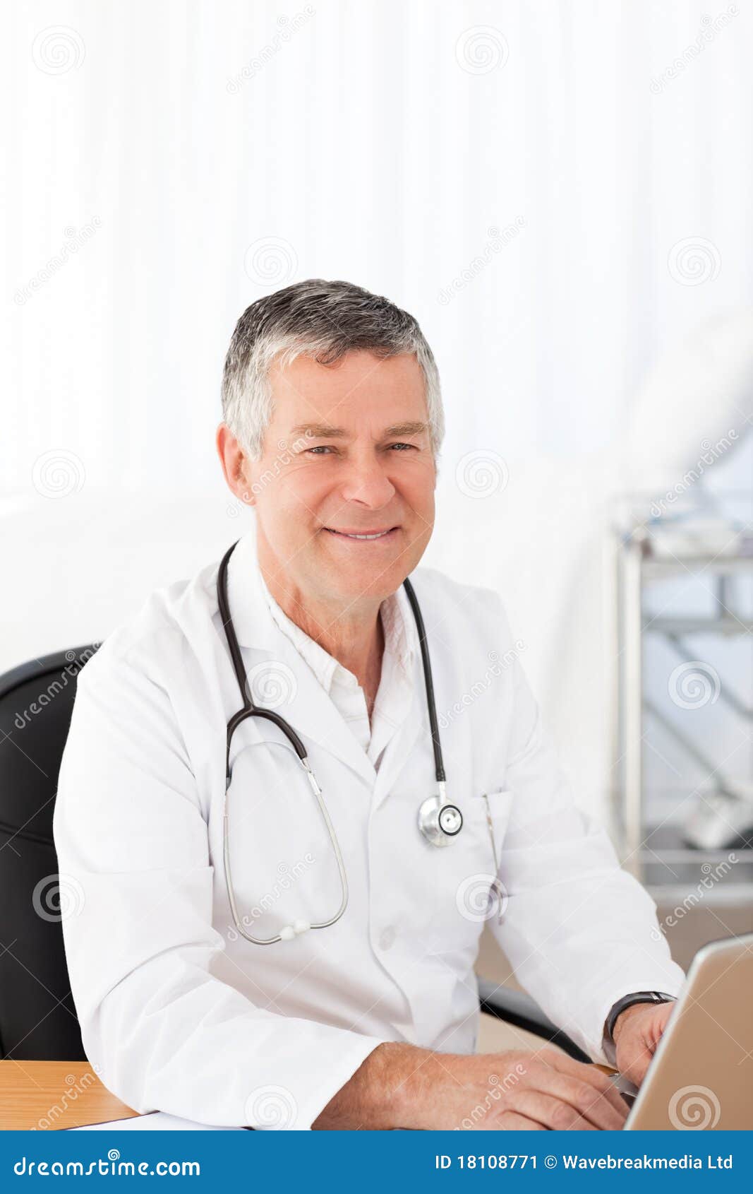 A Senior Doctor in His Office Stock Image - Image of smile, senior ...