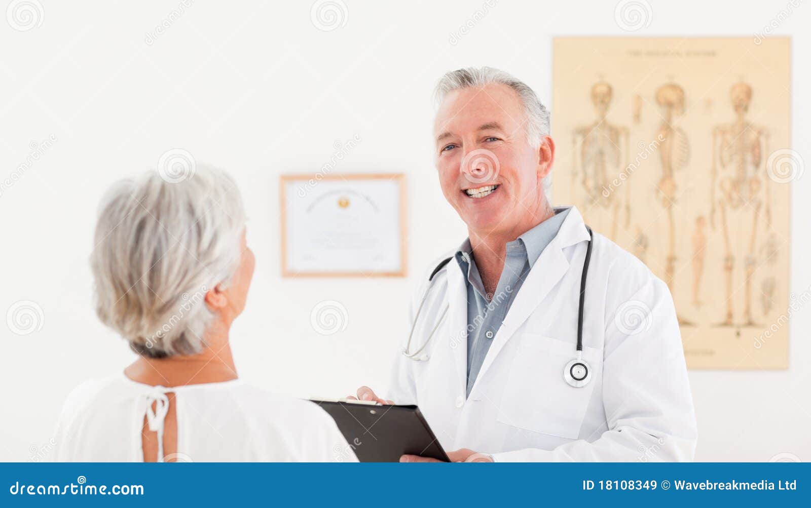Senior Doctor Talking with His Sick Patient Stock Image - Image of ...