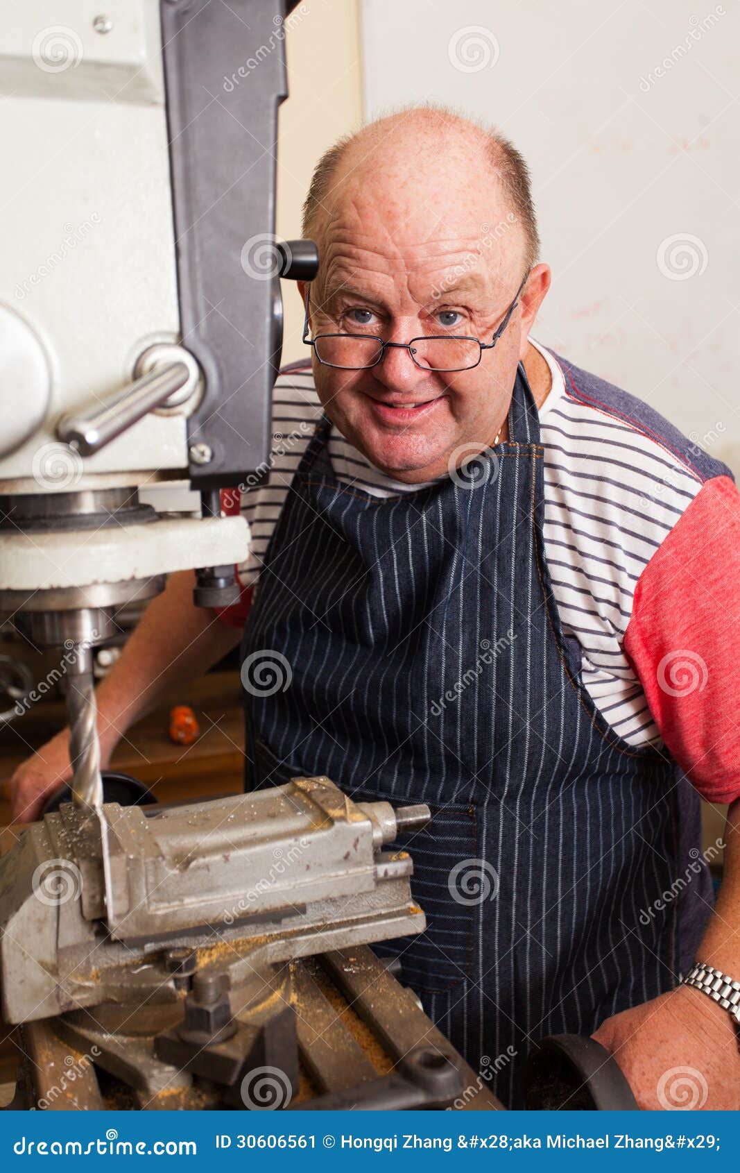 Senior drill press stock image. Image of male, mature - 30606561