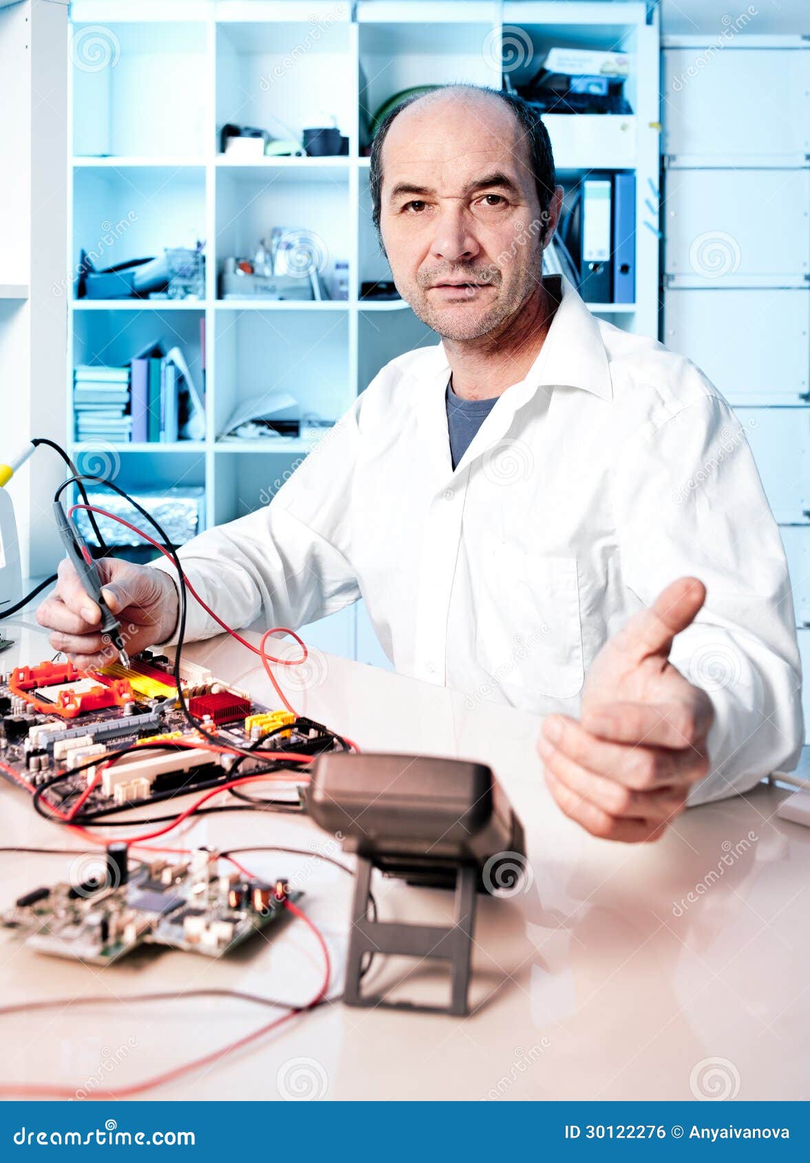 Senior Electronics Repairman Stock Photo - Image of white, service ...