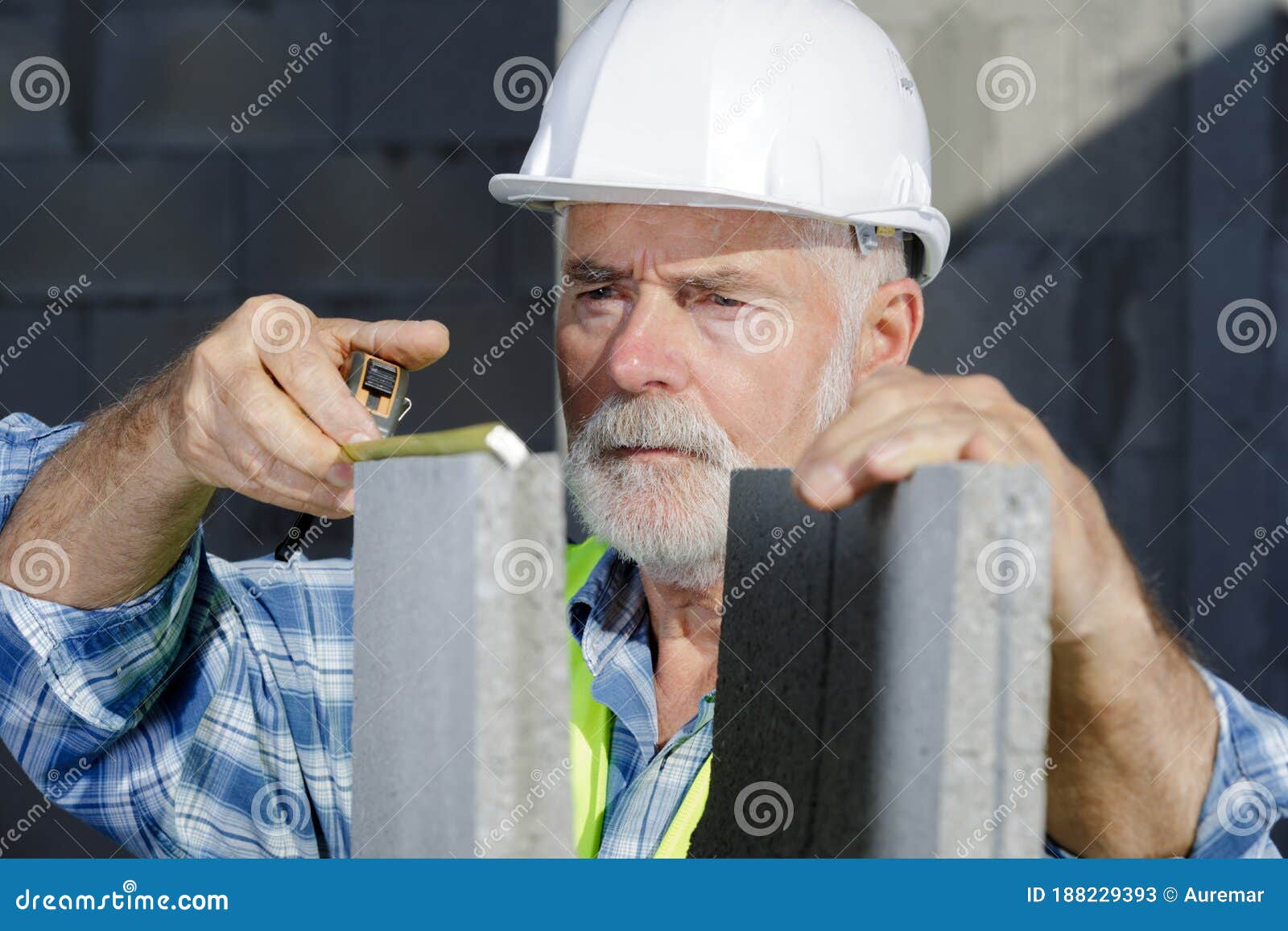 Senior Engineer Builder at Construction Site Stock Image - Image of ...