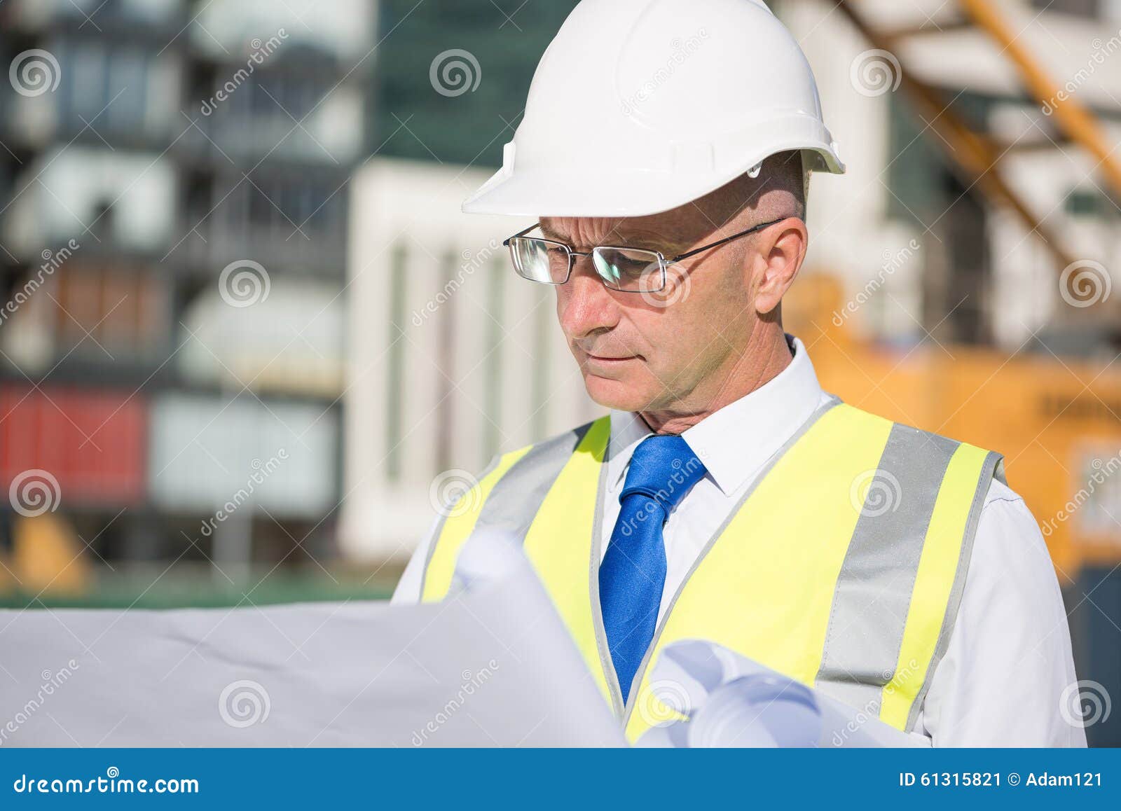 Senior engineer stock image. Image of caucasian, construction - 61315821