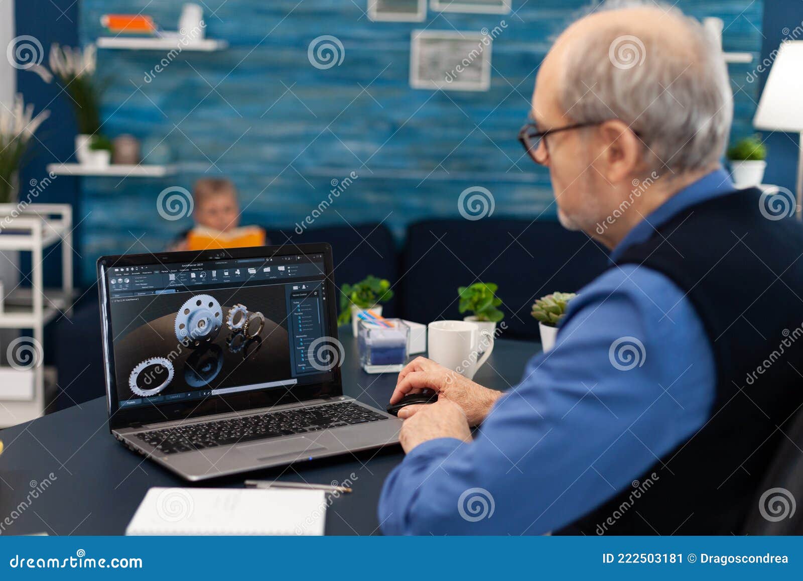 Senior Engineer Working on Deadline Stock Image - Image of person ...