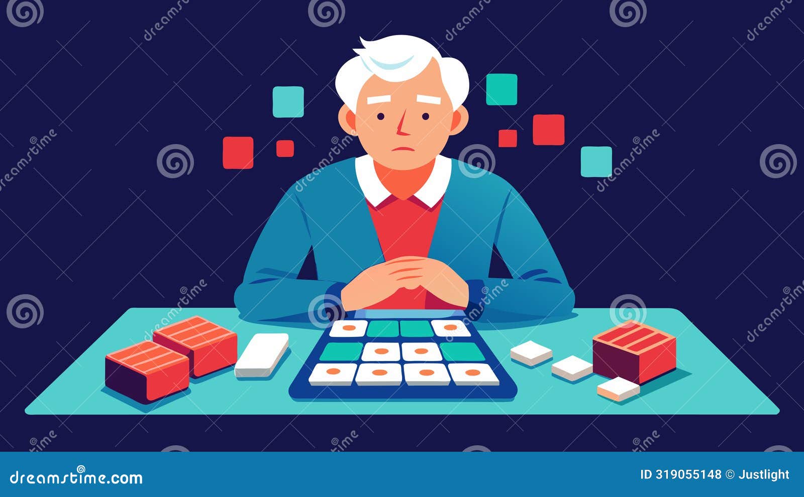A Senior Enjoying a Game of Mahjong Utilizing Memory and Pattern ...