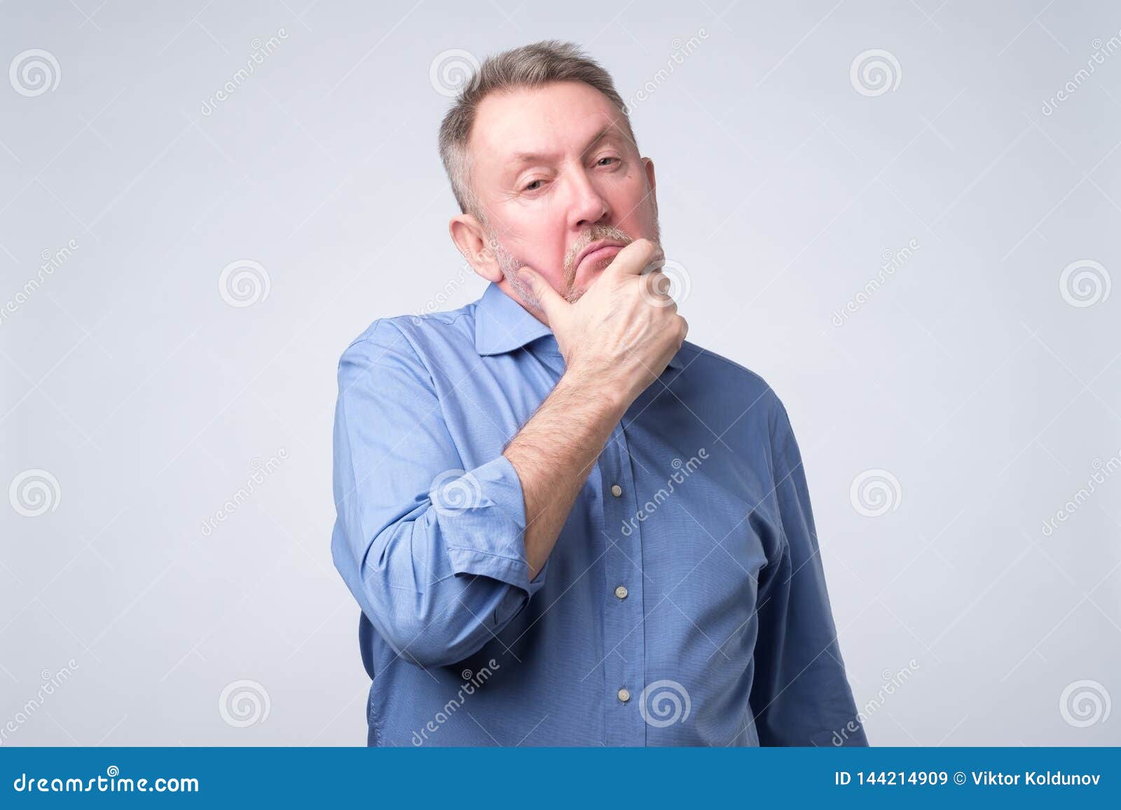 An Thinking about His Problems, Expressing Some Doubts Stock Image ...