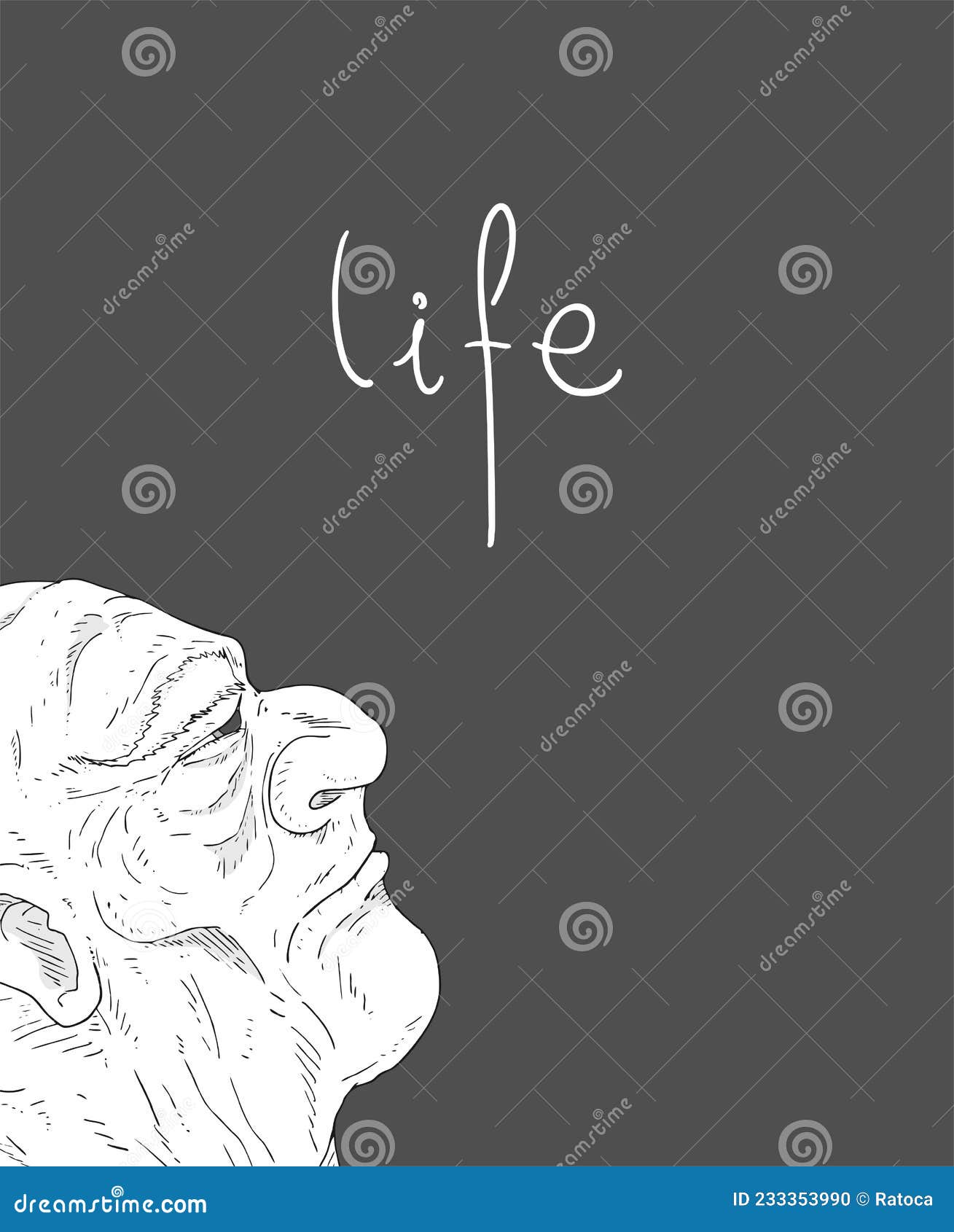 Senior Face and Life Message Stock Vector - Illustration of elderly ...