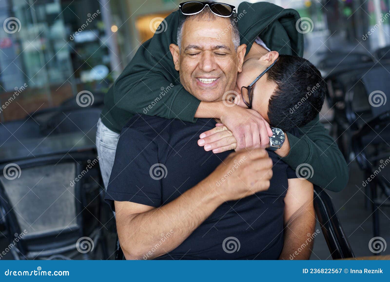 Senior Father And Son Hugging Stock Image Image Of Happy Senior