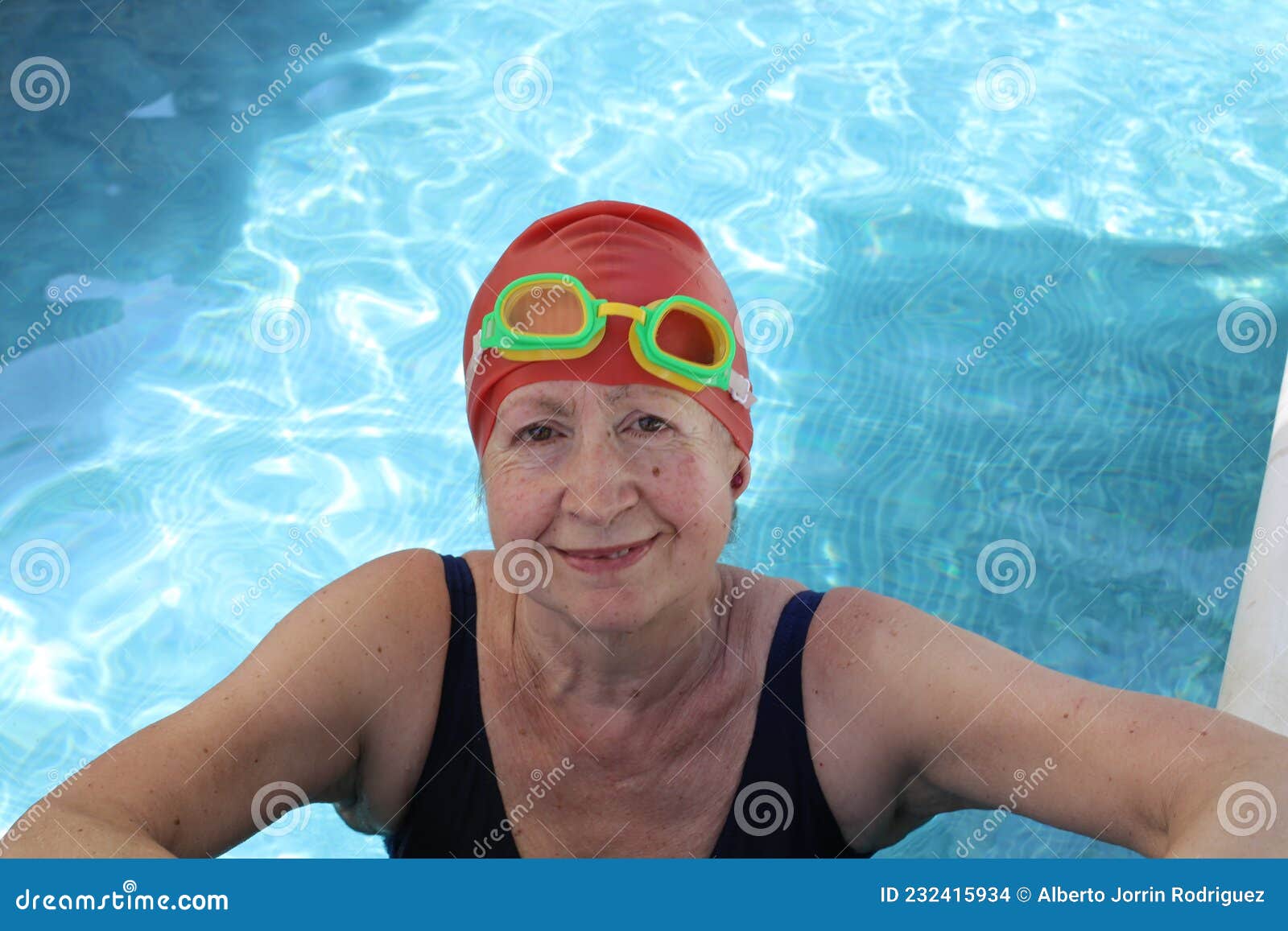 Senior Female Swimmer in the Pool Stock Photo - Image of caucasian ...