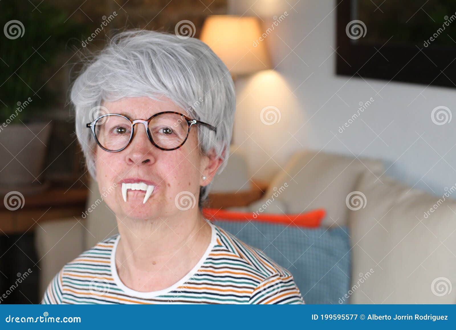 Senior Female Vampire in the Sofa Stock Image - Image of night, devil ...