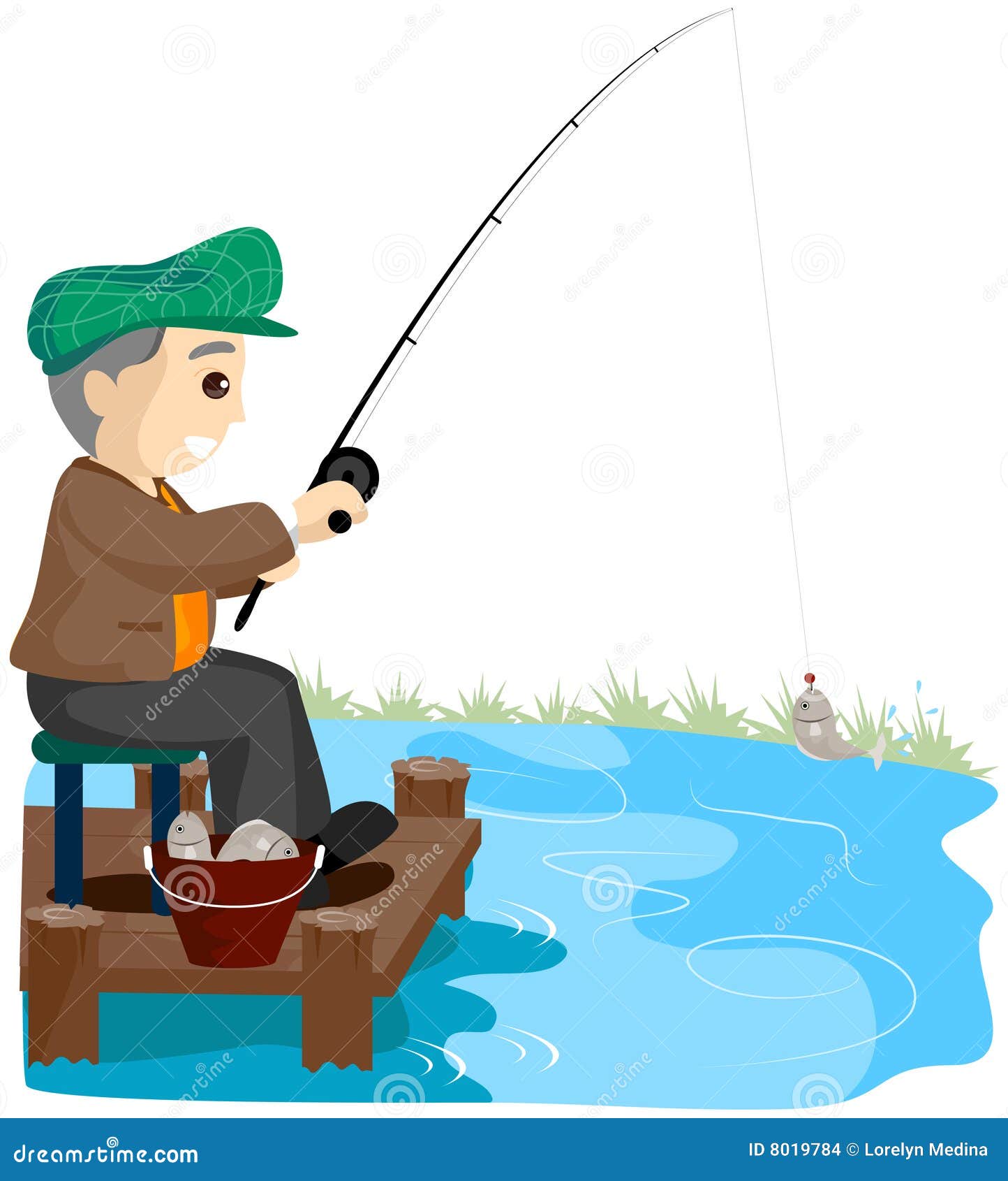 Senior Fishing stock illustration. Illustration of health - 8019784