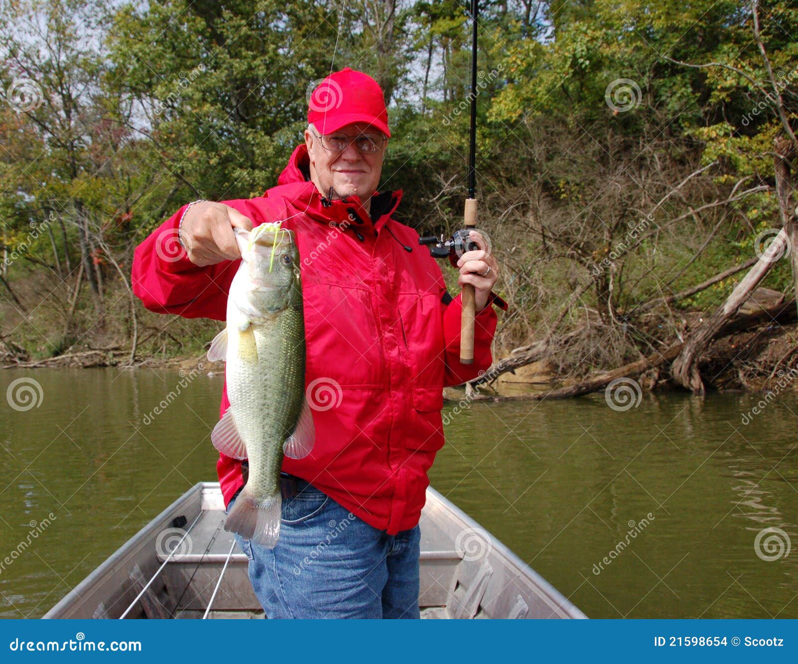 Senior fishing for bass stock photo. Image of senior - 21598654