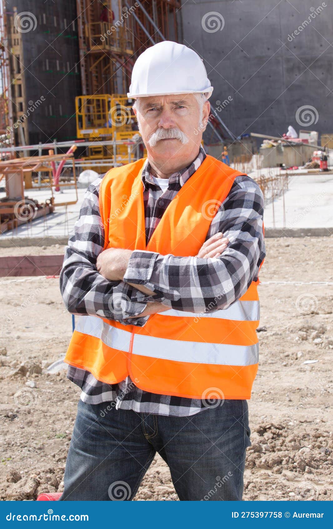 Senior Foreman at Construction Site Stock Photo - Image of helmet ...