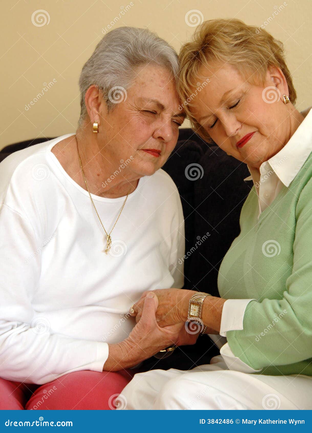 Senior Friends Comfort/prayer Stock Photo - Image of hands, hold: 3842486