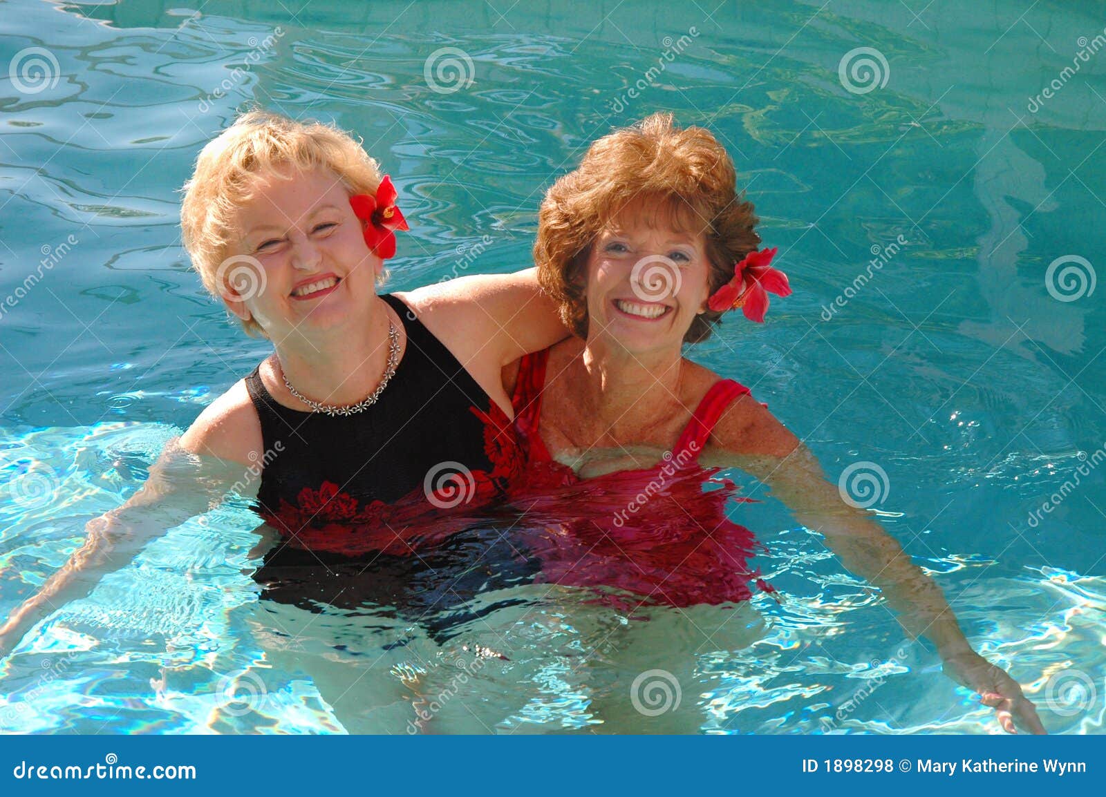 Senior friends swimming stock photo. Image of destination - 1898298