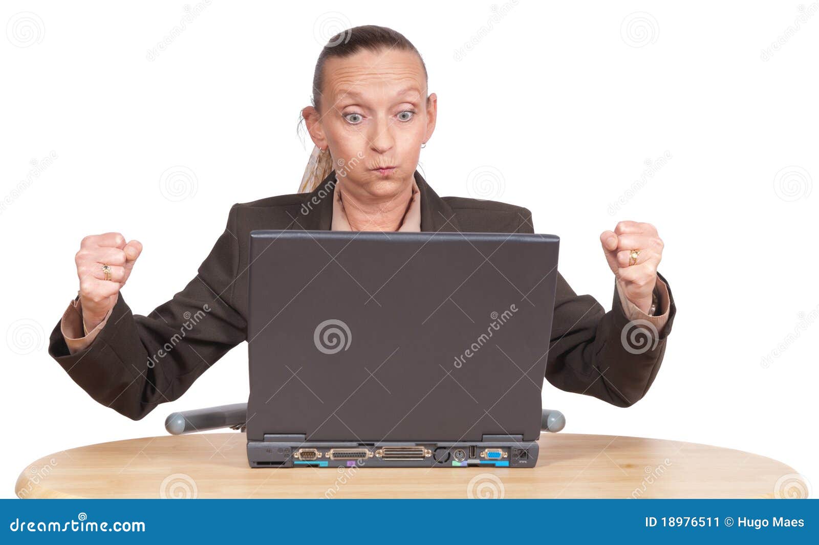 Senior frustrated at PC stock image. Image of manager - 18976511