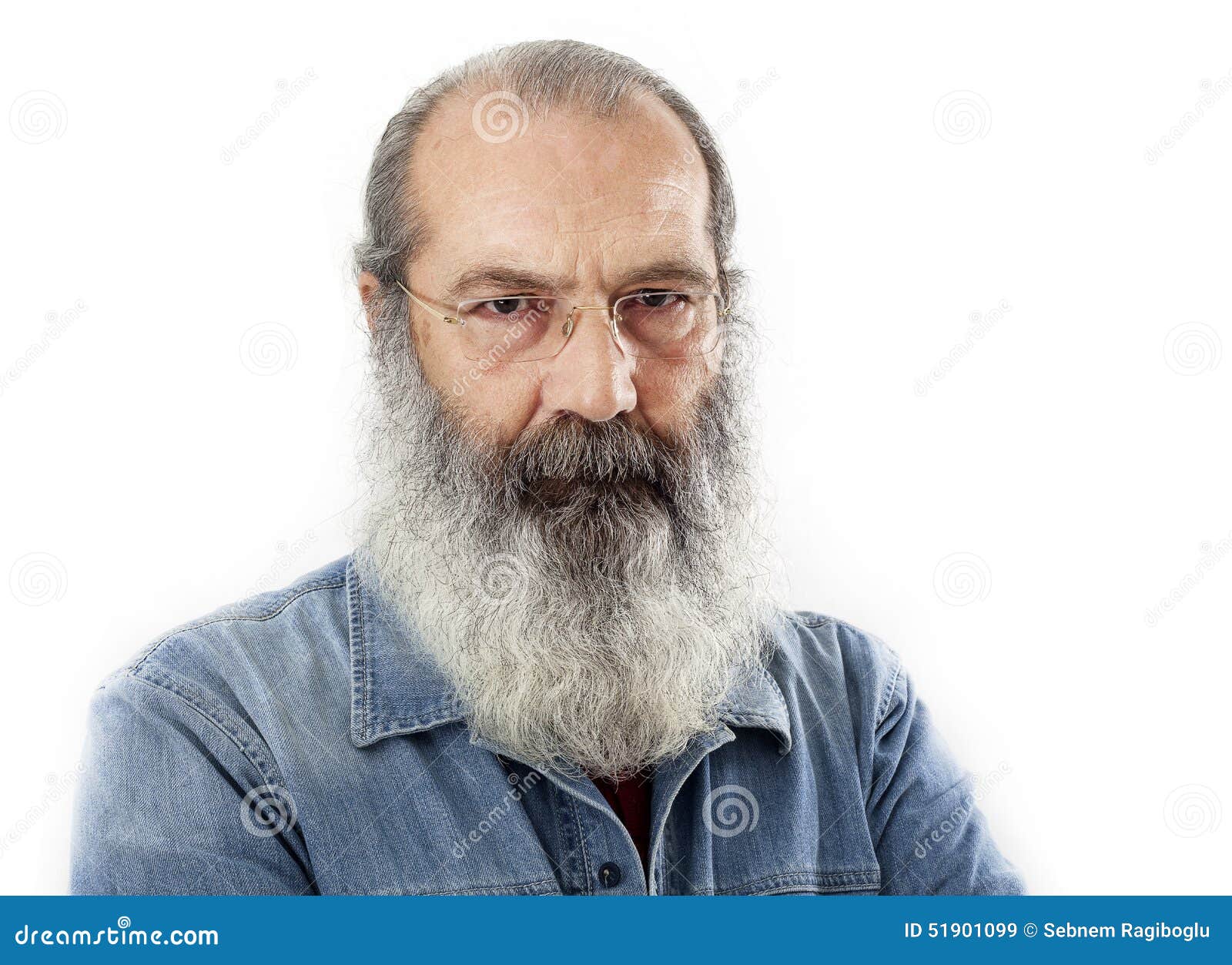 Senior with Full White Beard Stock Image - Image of aged, isolated ...