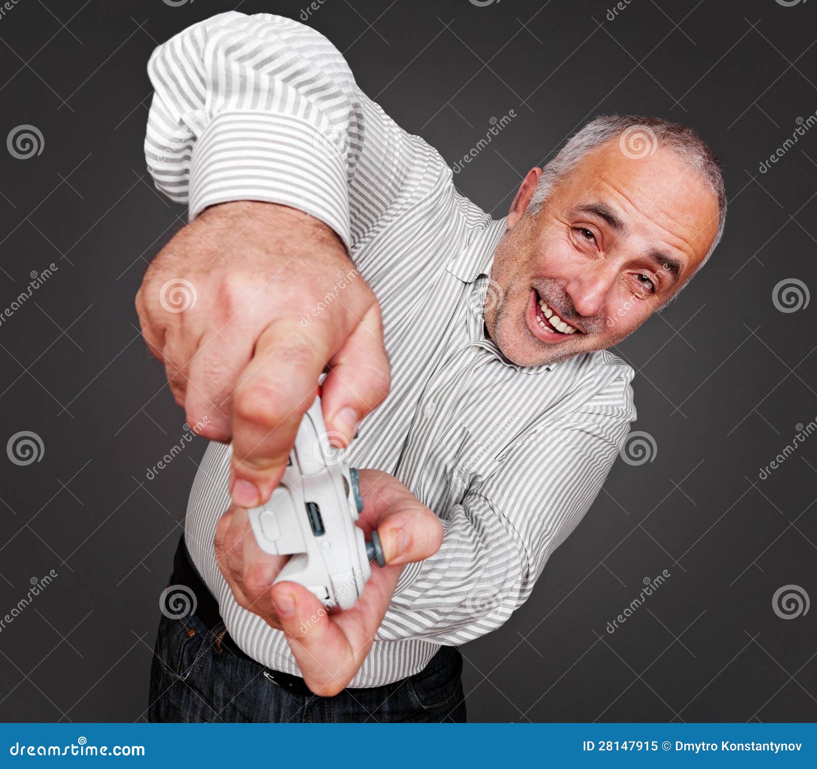 Senior gamer with gamepad stock image. Image of aged - 28147915