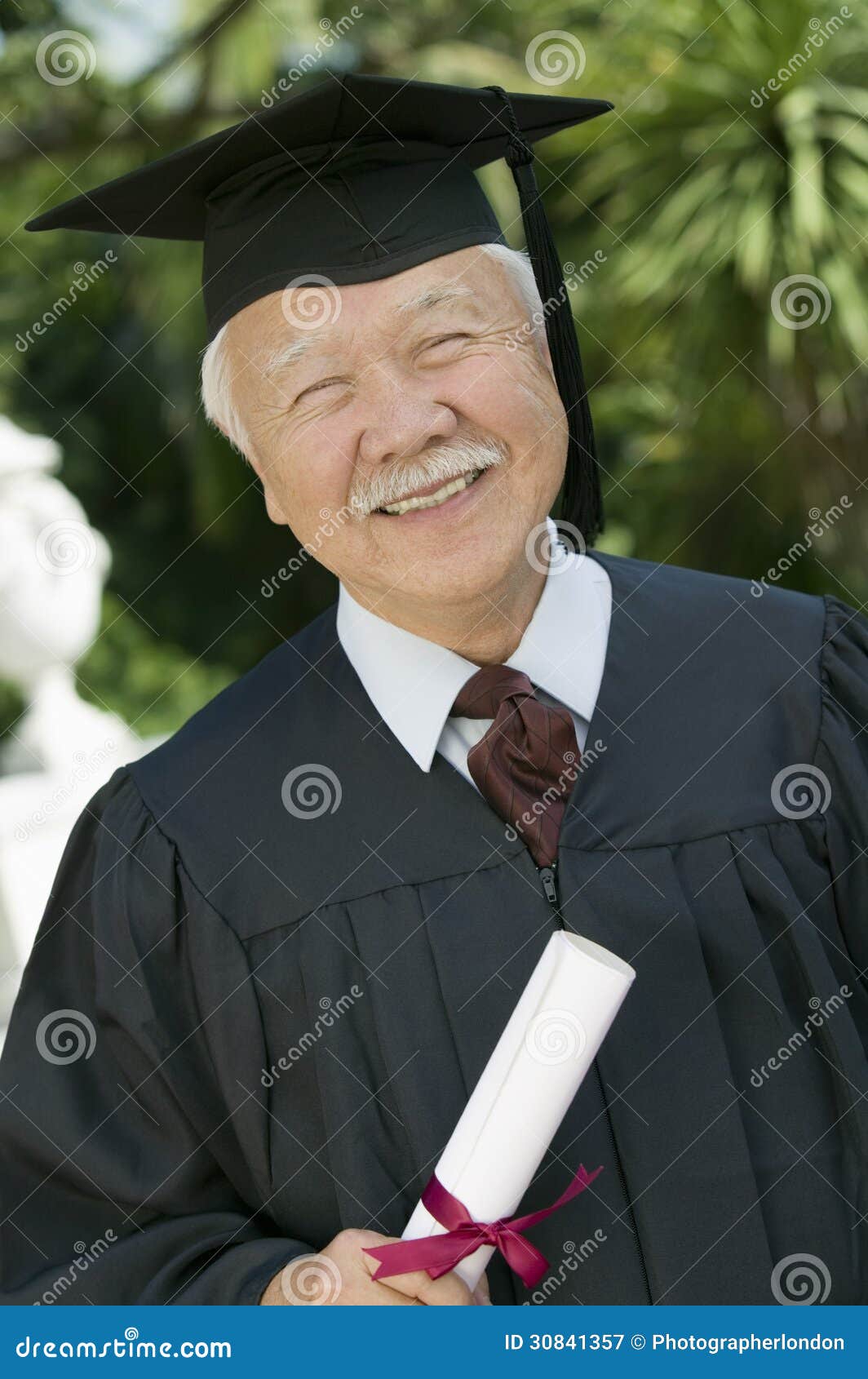 Senior Graduate Outside Portrait Stock Image - Image of moustache ...