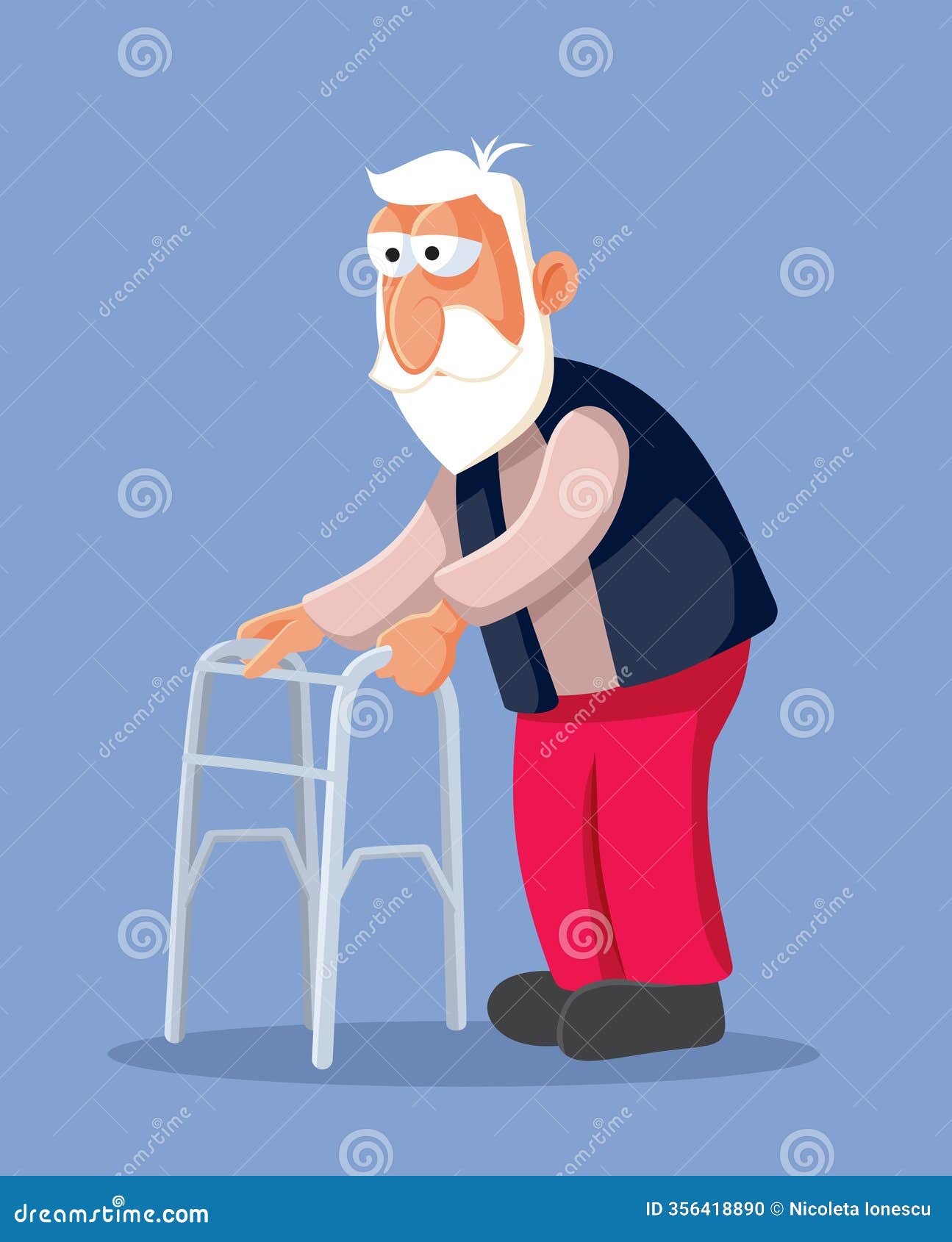 Senior Grandpa Suffering From Anemia Vector Character | CartoonDealer ...