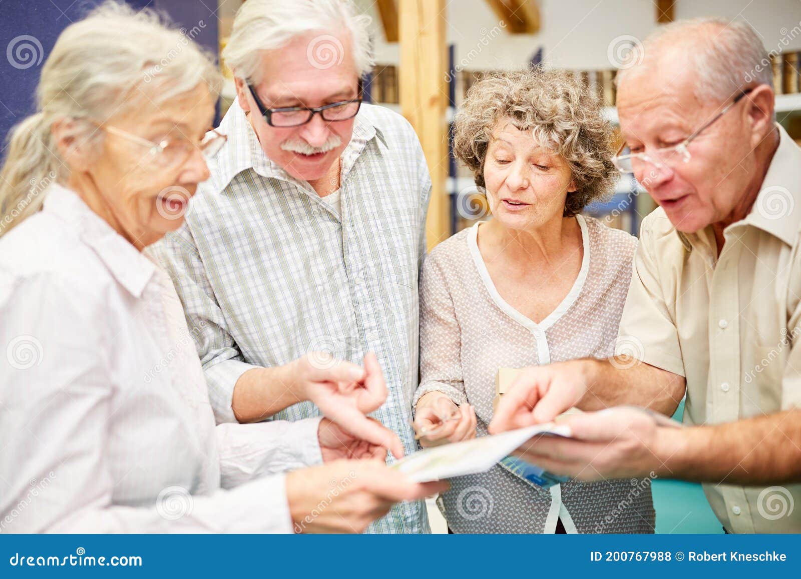 Senior Group with Book is Having Fun Learning Stock Photo - Image of ...