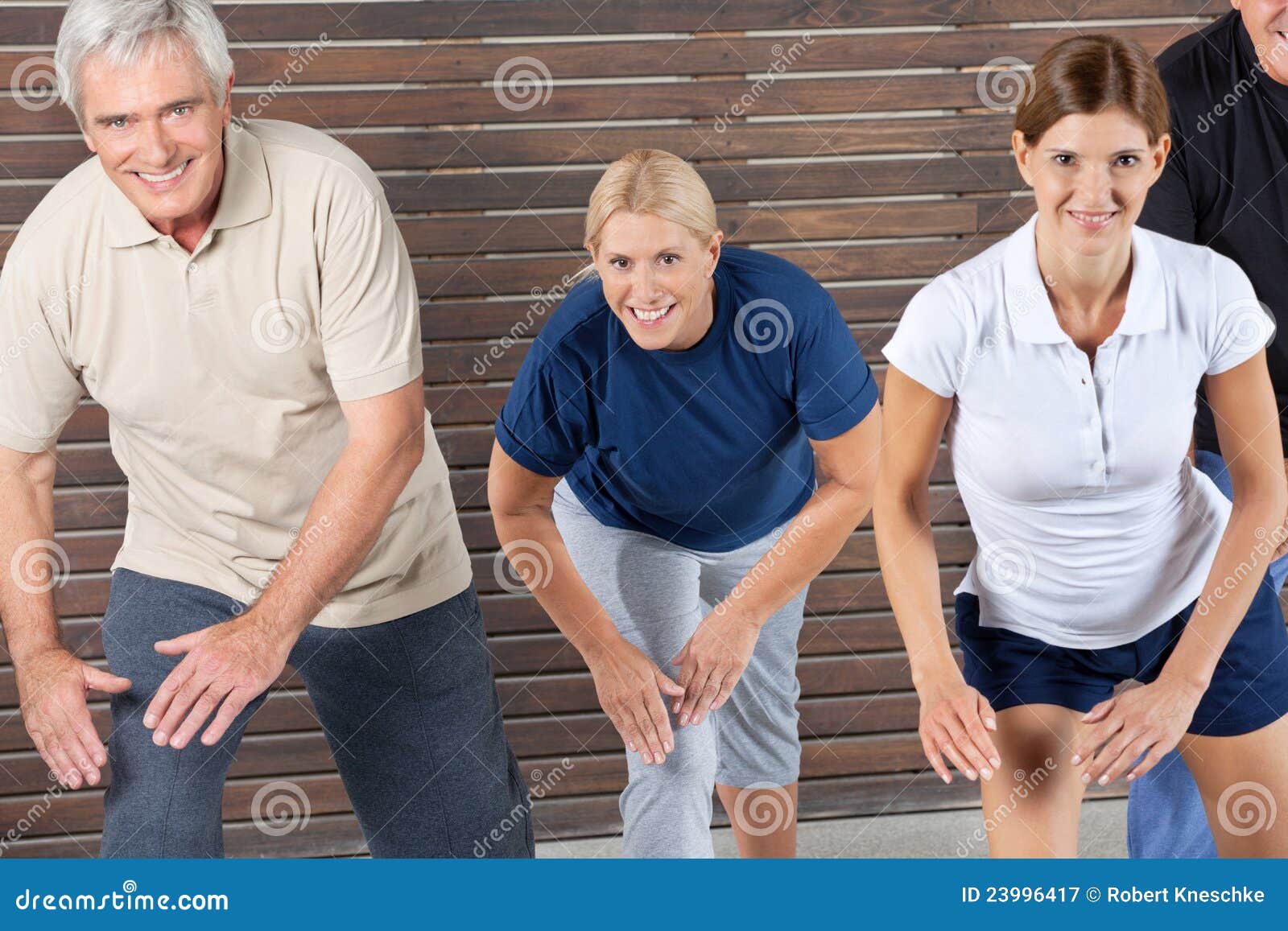 Senior Group Doing Back Exercises Stock Image - Image of effort ...