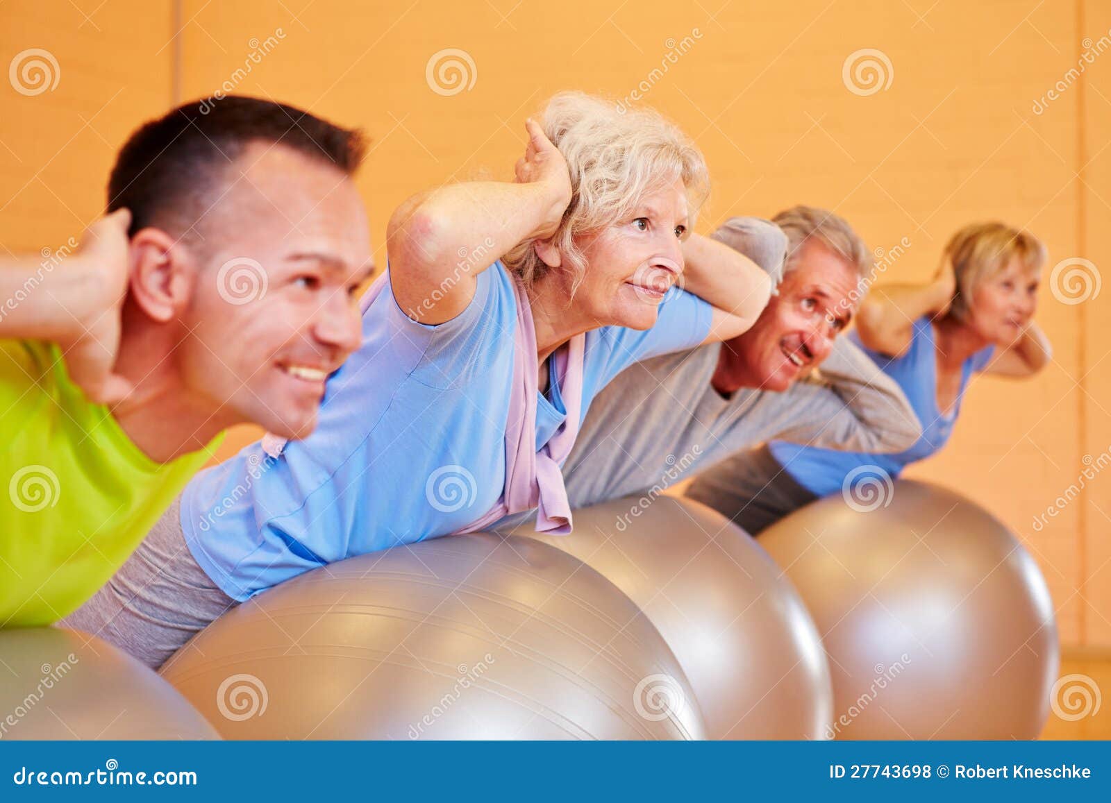 Senior Group Exercising in Fitness Stock Photo - Image of push, citizen ...
