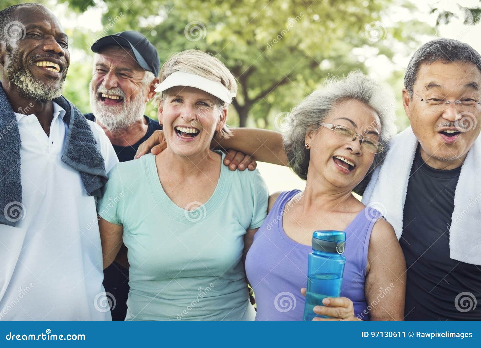Senior Group Friends Exercise Relax Concept Stock Image - Image of ...