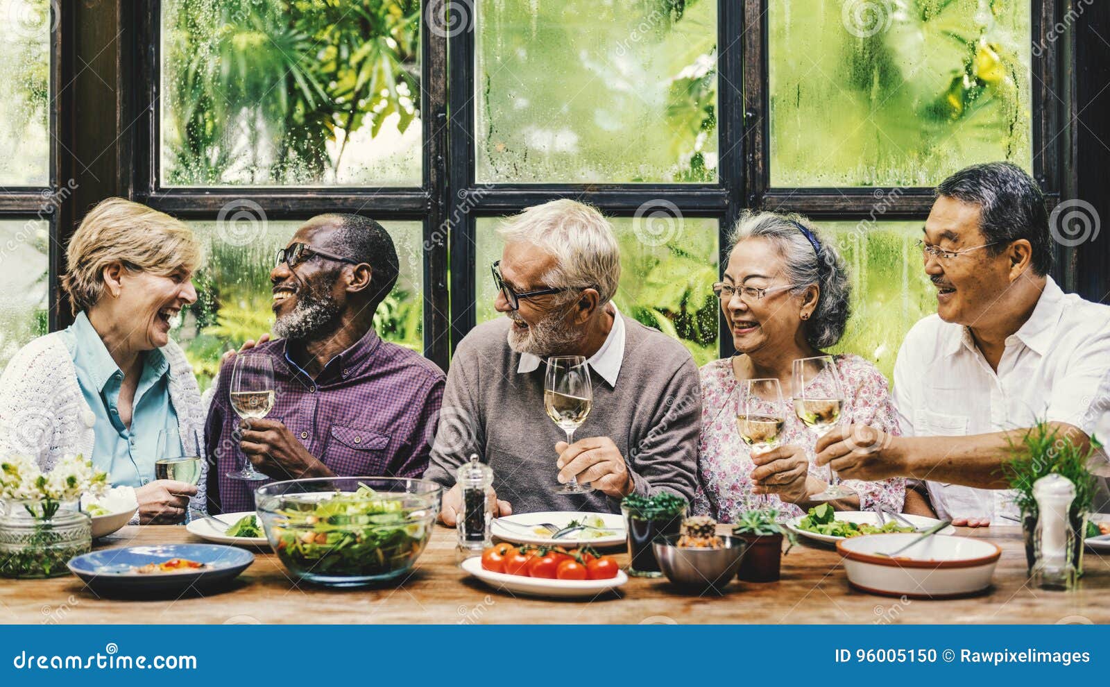 Senior Group Relax Lifestyle Dinning Concept Stock Photo - Image of ...
