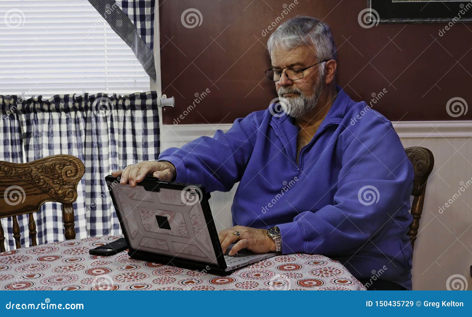 Senior Happy Using a Computer and Technology Stock Image - Image of ...