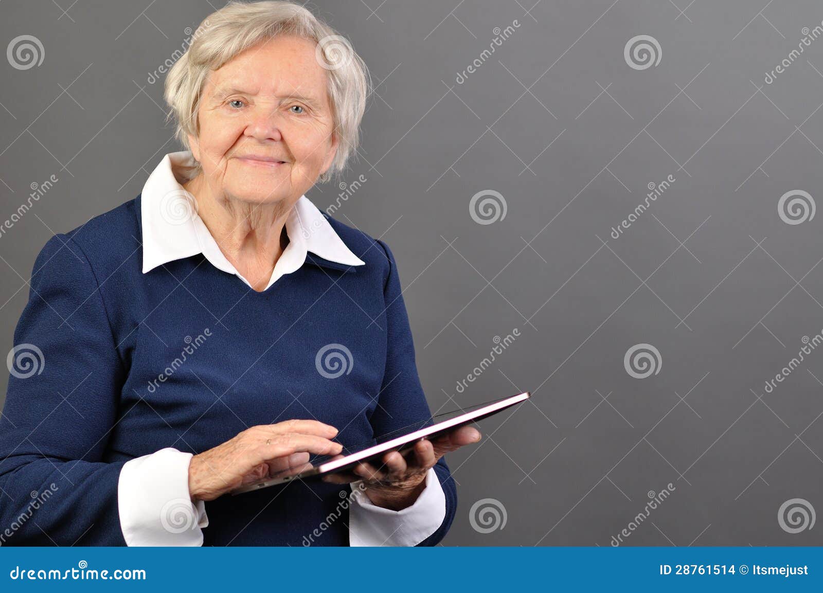 Senior Happy Woman with Tablet. Stock Photo - Image of aged, healthy ...